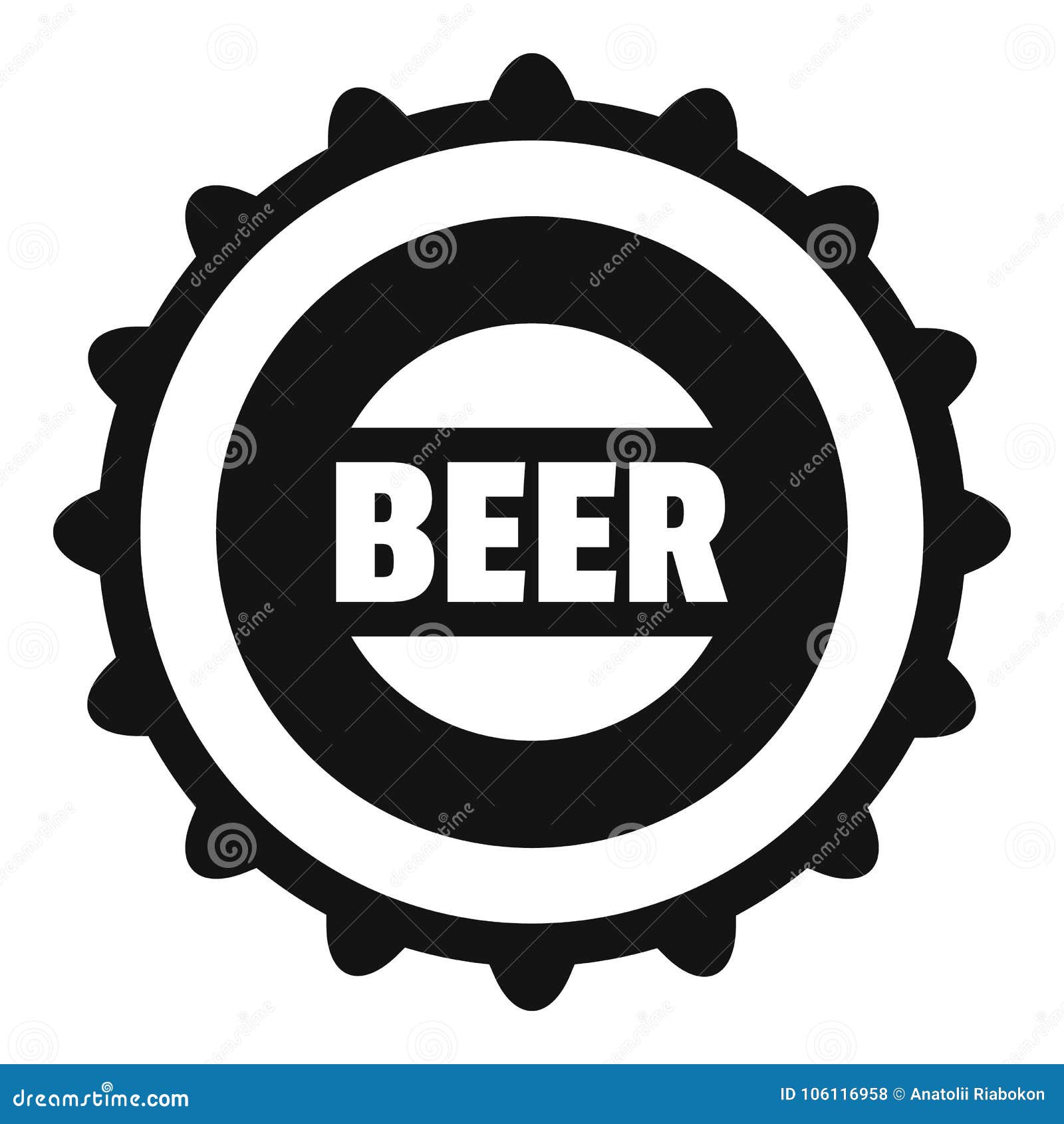 Beer Cap Icon, Simple Style. Stock Vector - Illustration of brewery ...