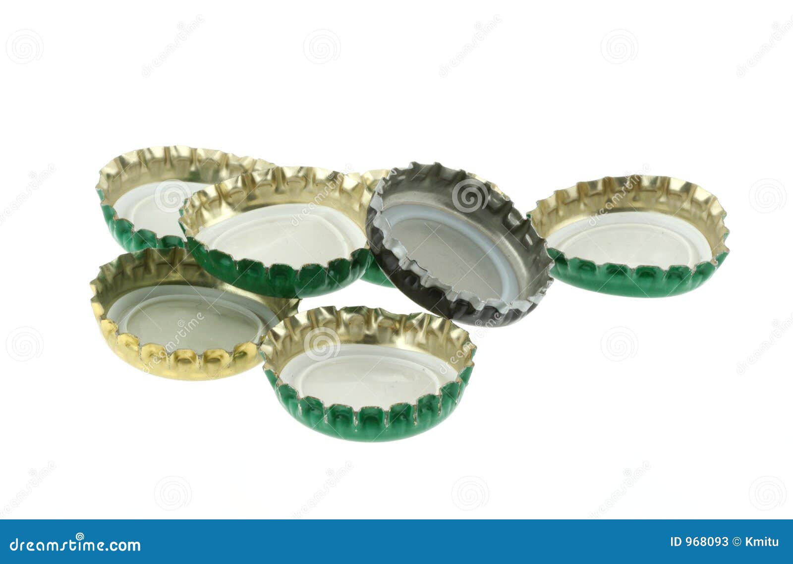 Beer caps on white stock image. Image of heap, circle, used - 968093