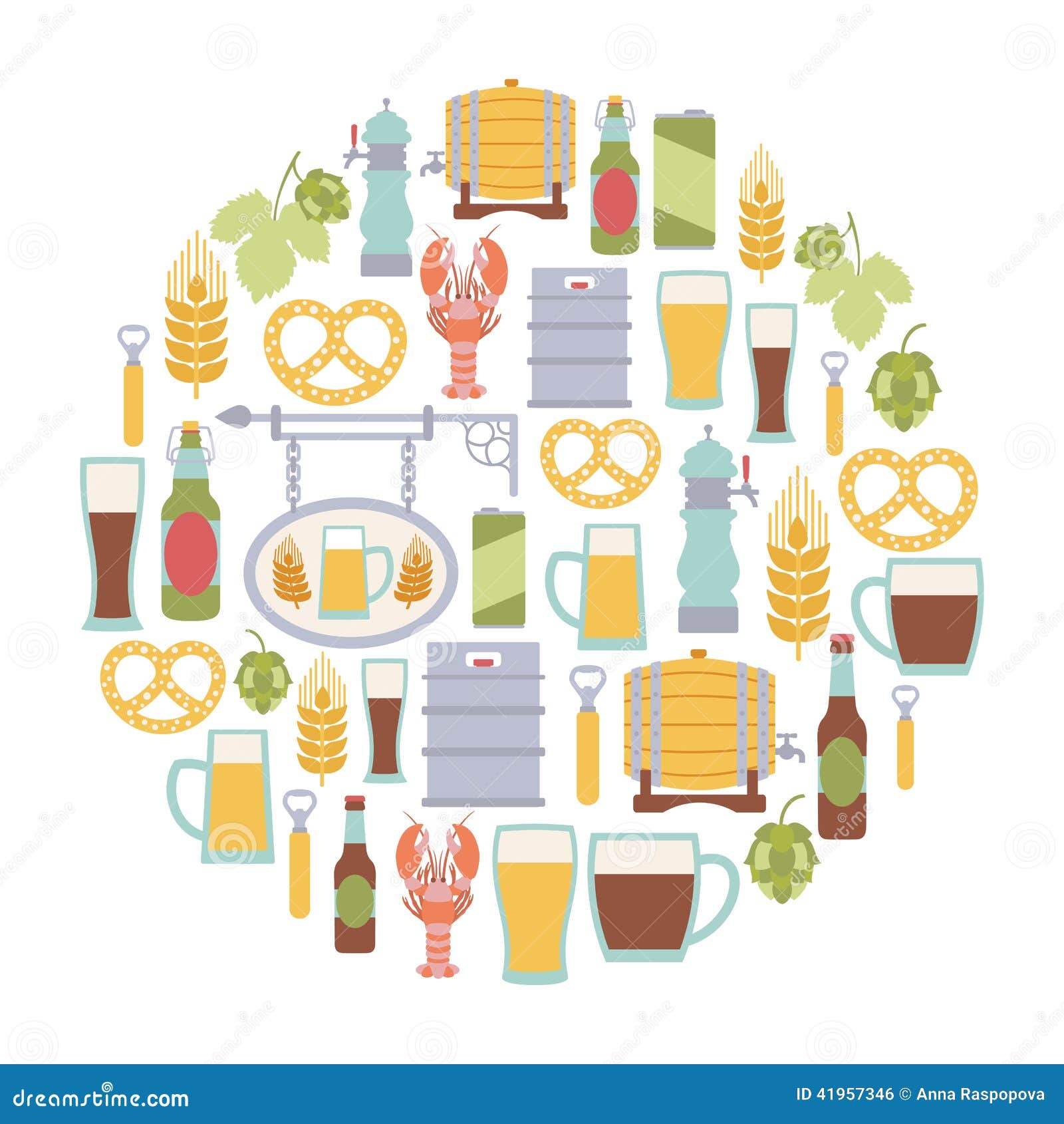 Beer card stock vector. Illustration of drink, snack - 41957346