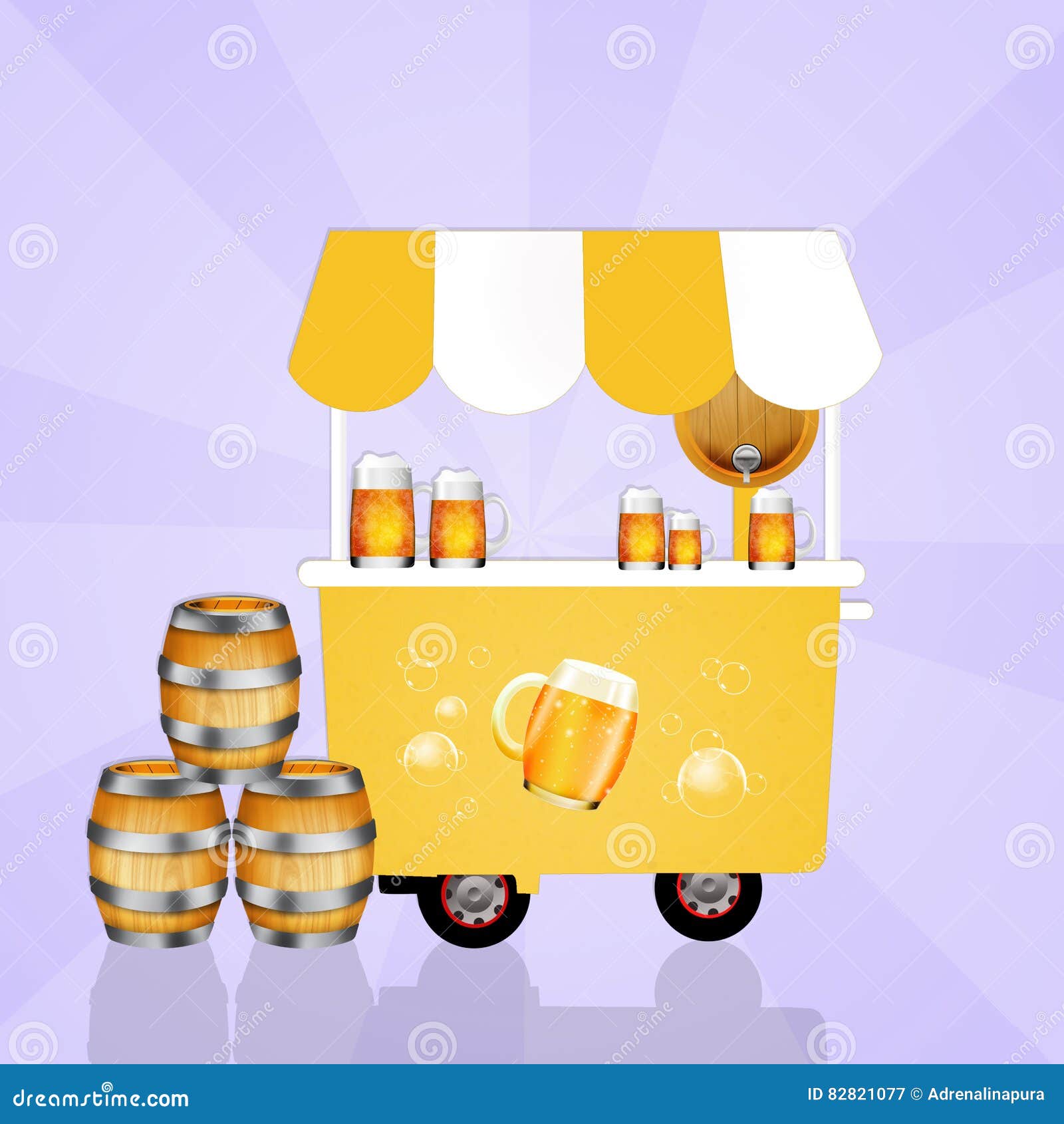 Beer cart stock illustration. Illustration of alcohol - 82821077