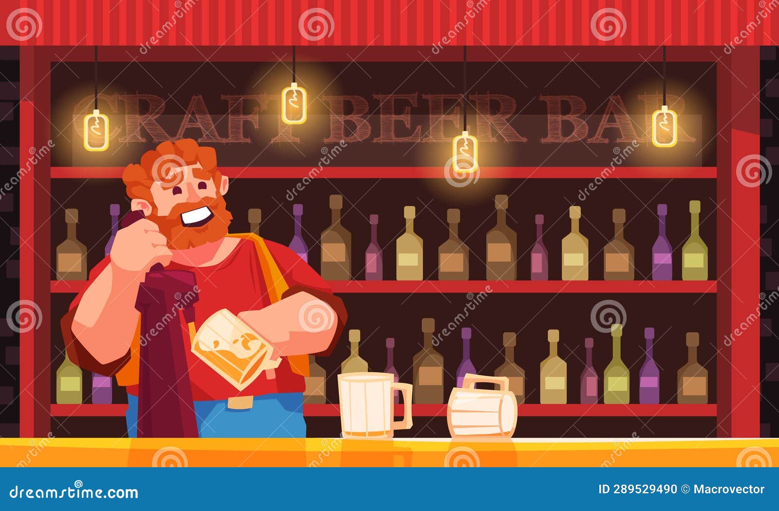 Beer Cartoon Poster stock vector. Illustration of counter - 289529490