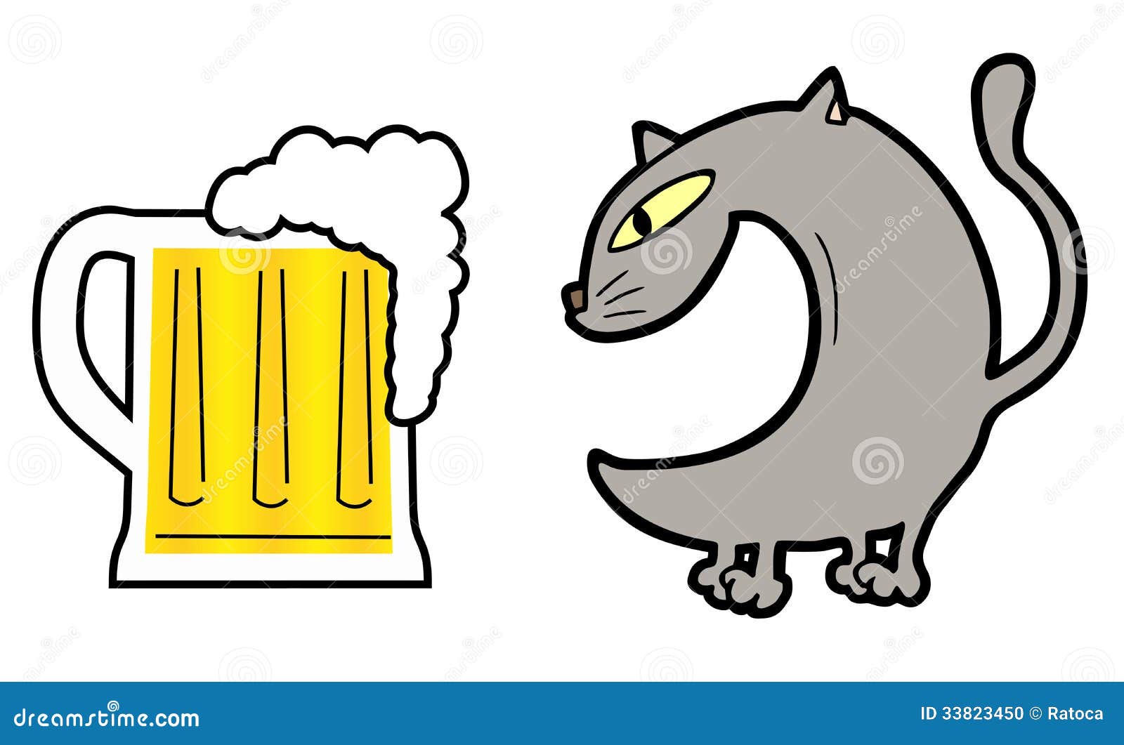 Beer cat stock vector. Illustration of comic, wonder - 33823450