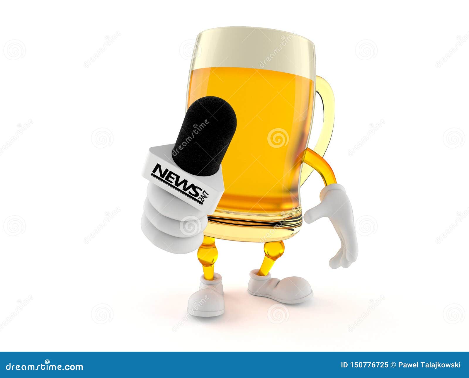 Beer Character Holding Interview Microphone Stock Illustration ...