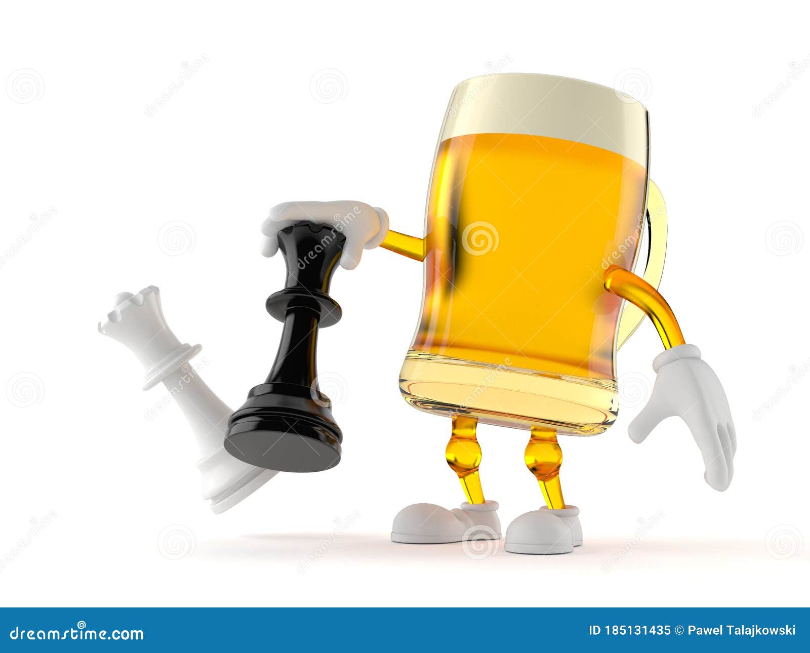 Beer Character Playing Chess Stock Illustration - Illustration of pawn ...