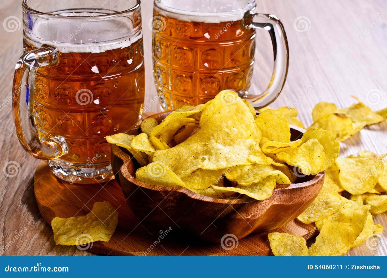Beer and chips stock image. Image of fast, drink, foam - 54060211