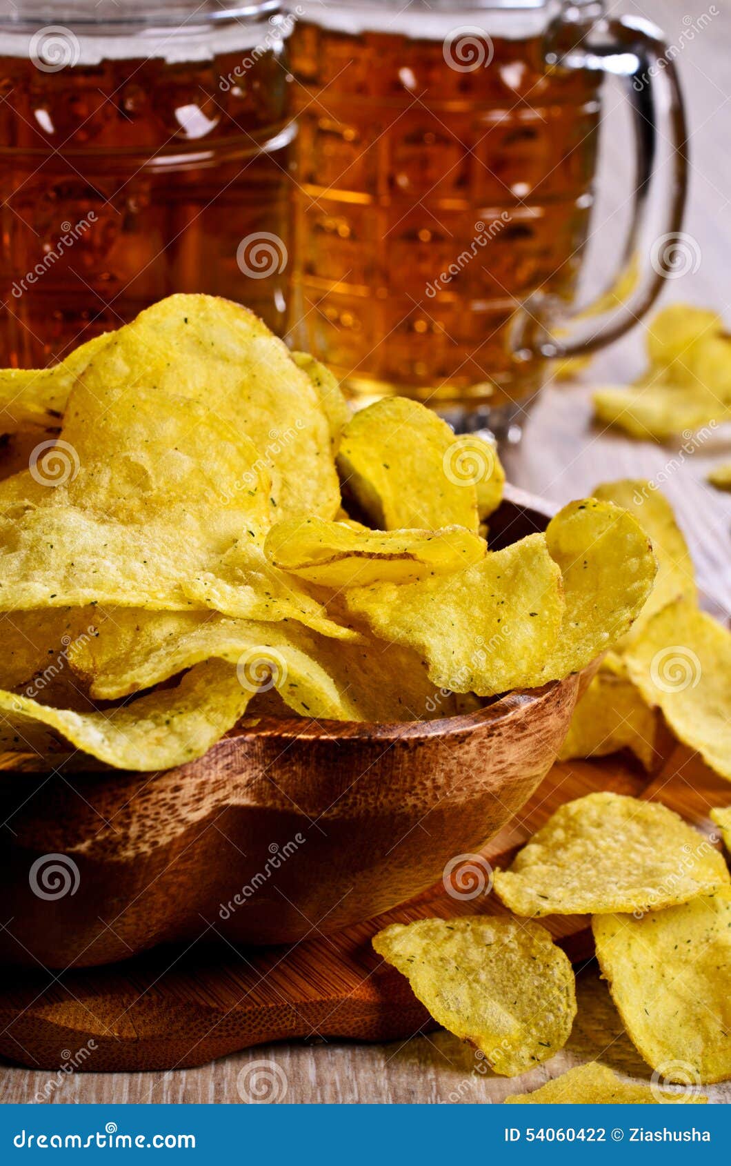 Beer and chips stock photo. Image of full, junk, lager - 54060422