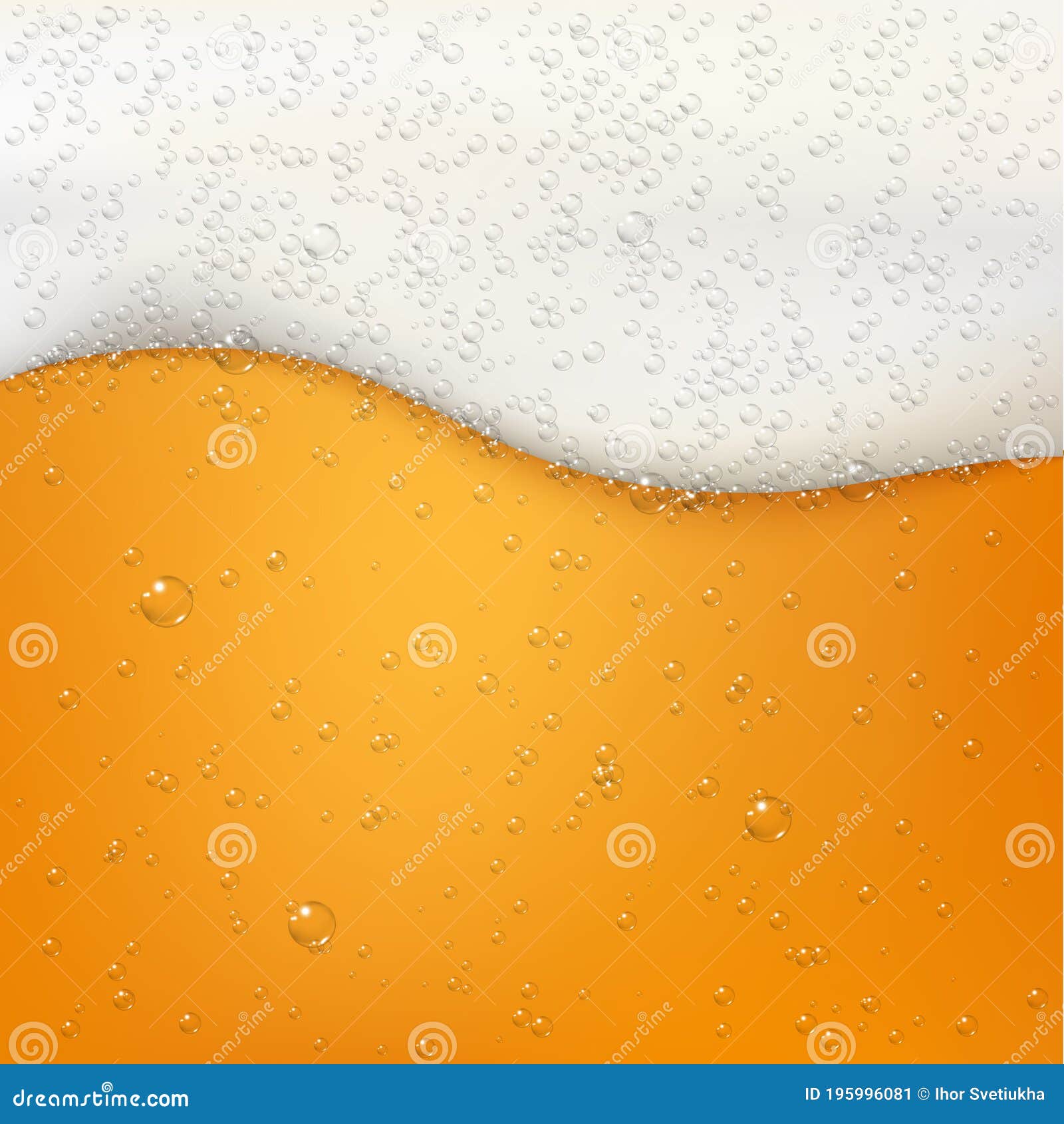 Beer Color Texture with Bubbles and White Foam. Gold Beer Backdrop ...