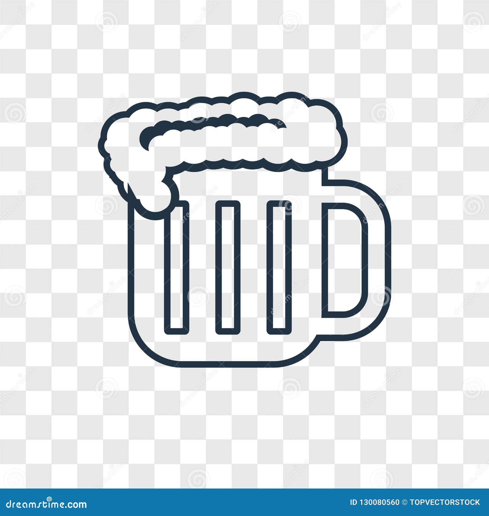 Beer Concept Vector Linear Icon Isolated on Transparent Background ...