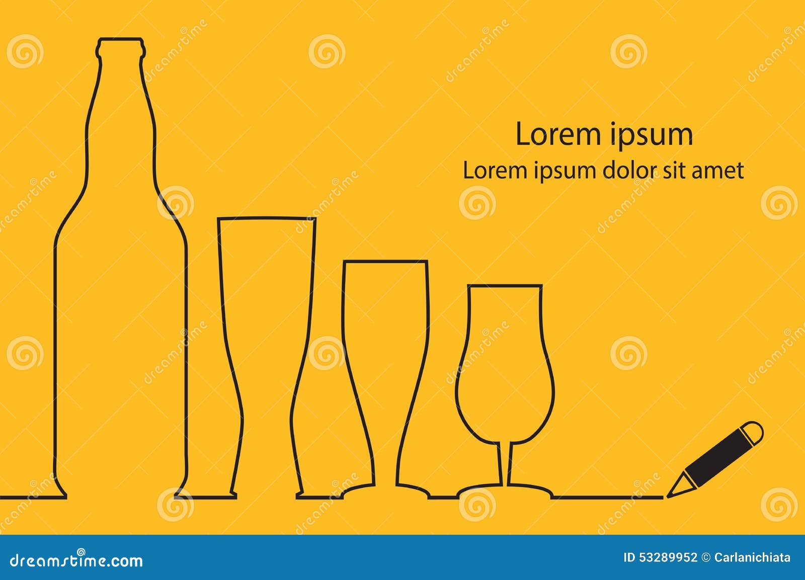 Beer continuous line stock vector. Illustration of celebration - 53289952