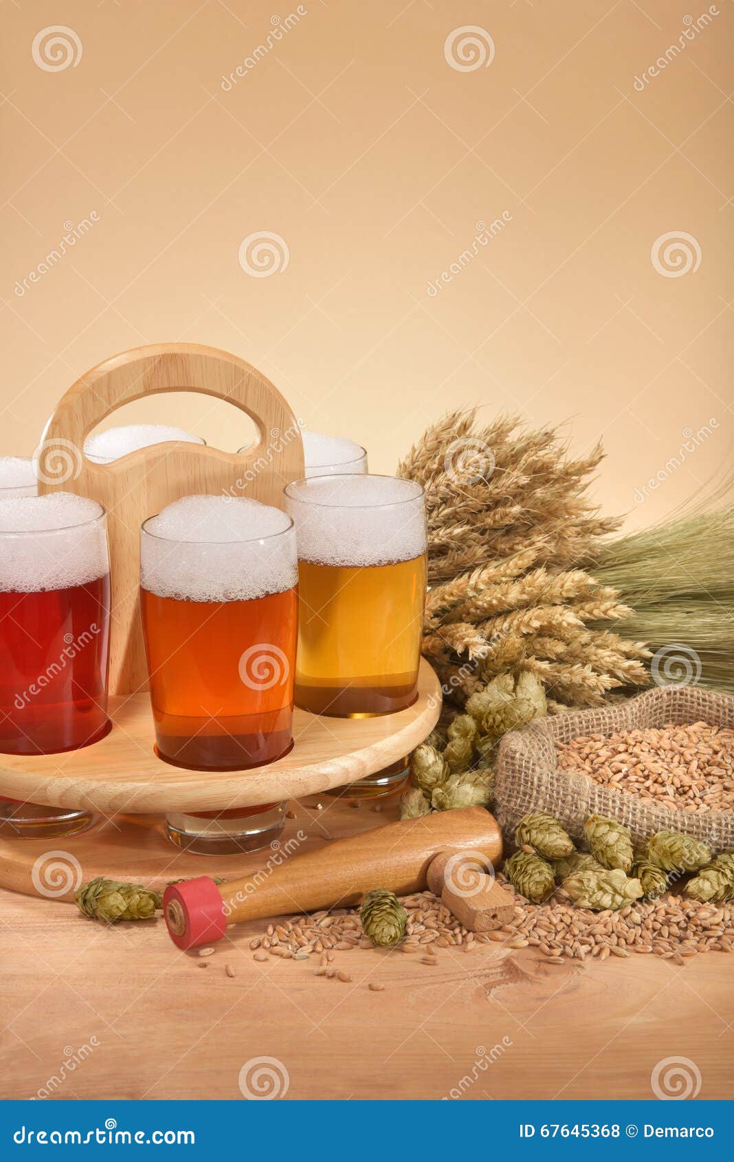 Beer Crate with Beer Glasses Stock Photo - Image of dried, wooden: 67645368