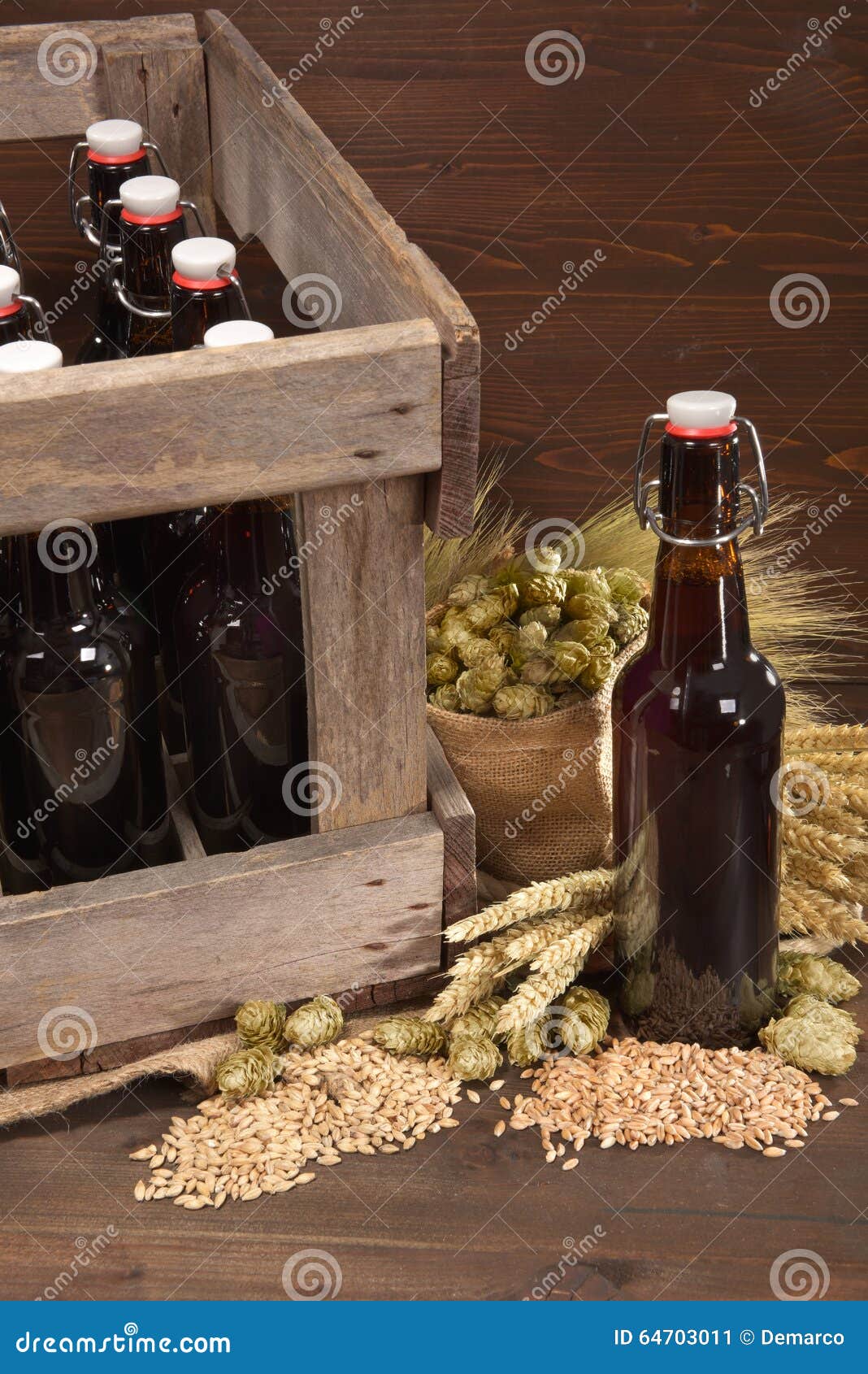 Beer crate stock image. Image of decoration, grain, hops - 64703011