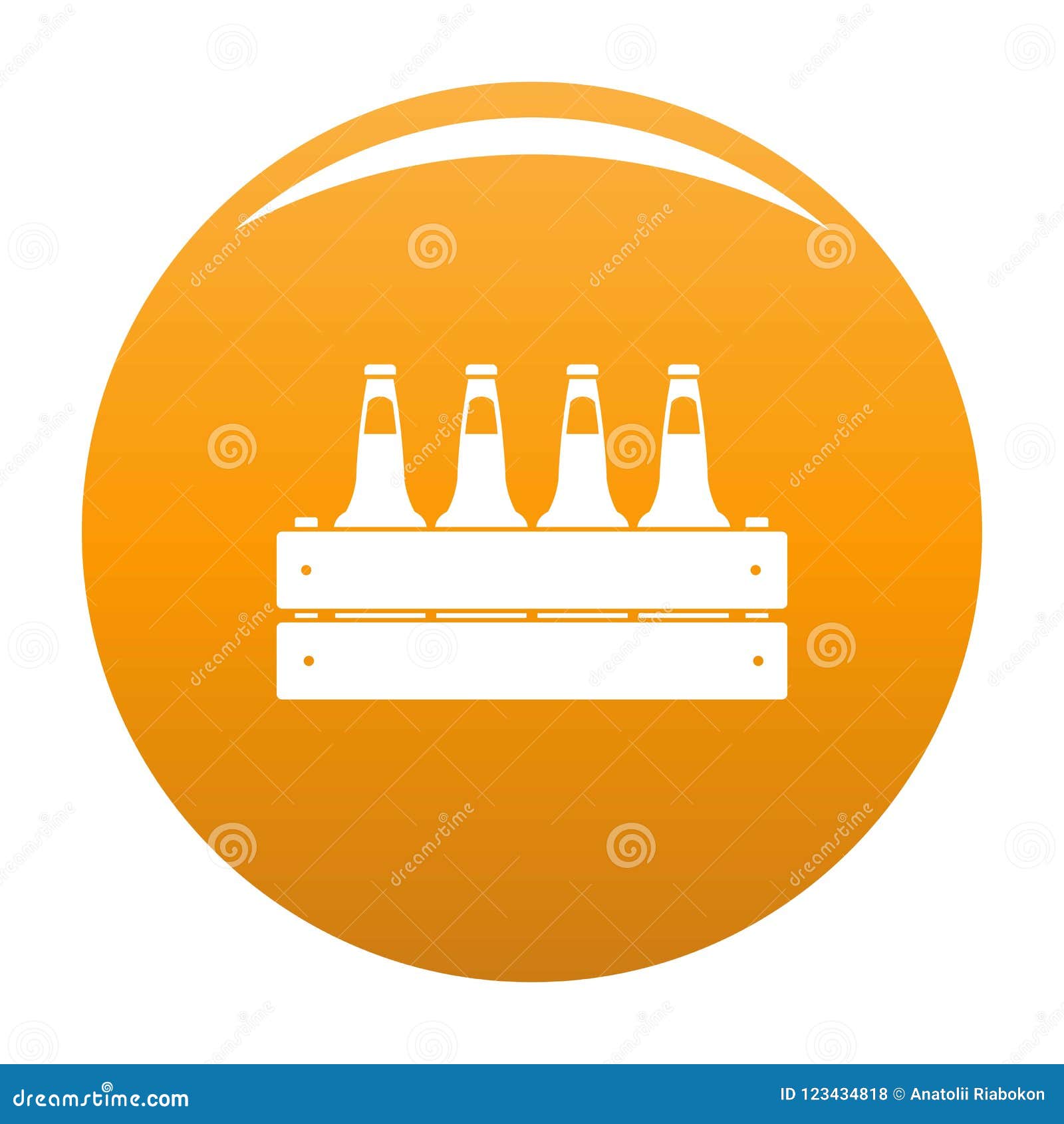 Beer Crate Icon Vector Orange Stock Vector - Illustration of crate ...