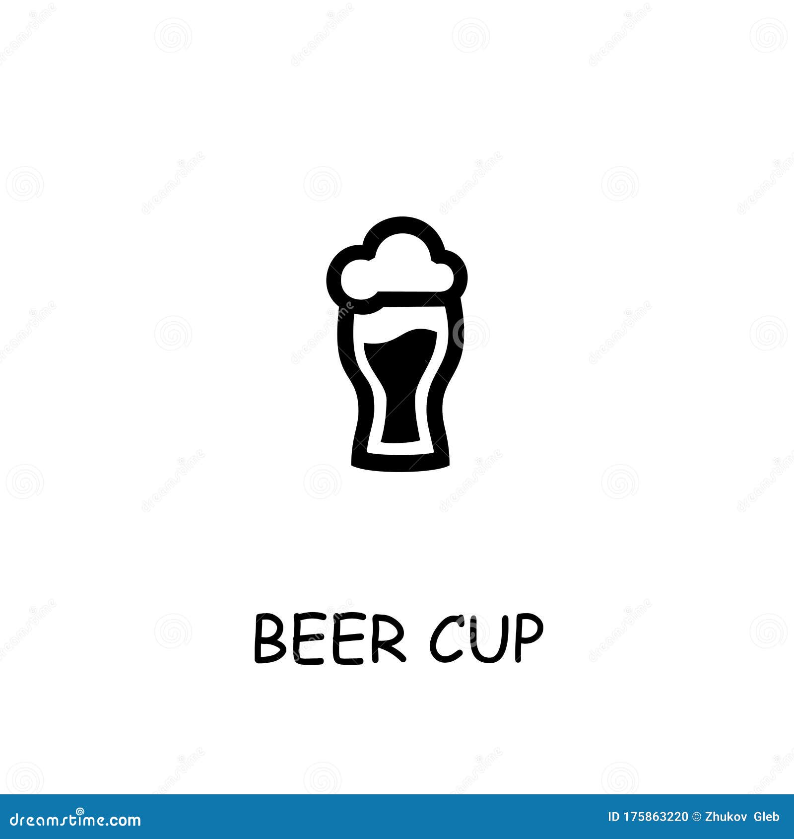 Beer cup flat vector icon stock illustration. Illustration of alcohol ...