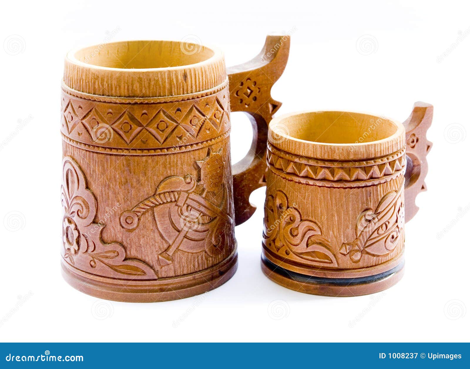 Beer Cups Isolated Over White Stock Image - Image of fretted, empty ...