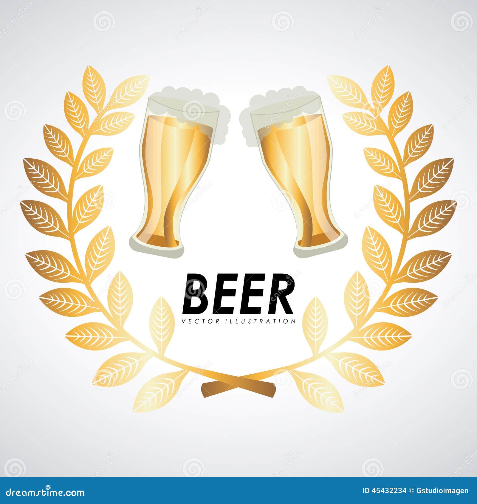 Beer design stock vector. Illustration of leafs, beer - 45432234