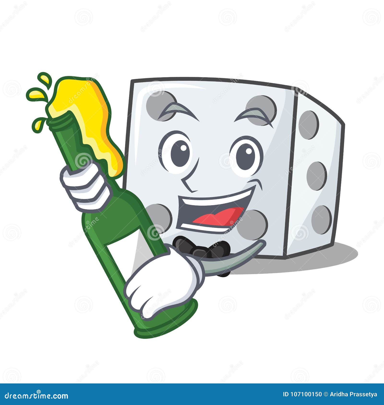 With Beer Dice Character Cartoon Style Stock Vector - Illustration of ...