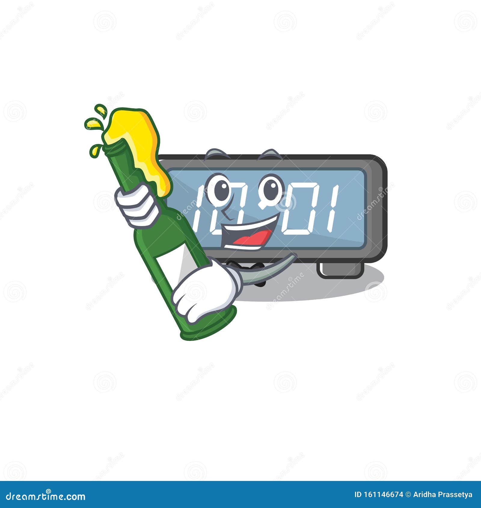 With Beer Digital Clock on a Cartoon Chair Stock Vector - Illustration ...