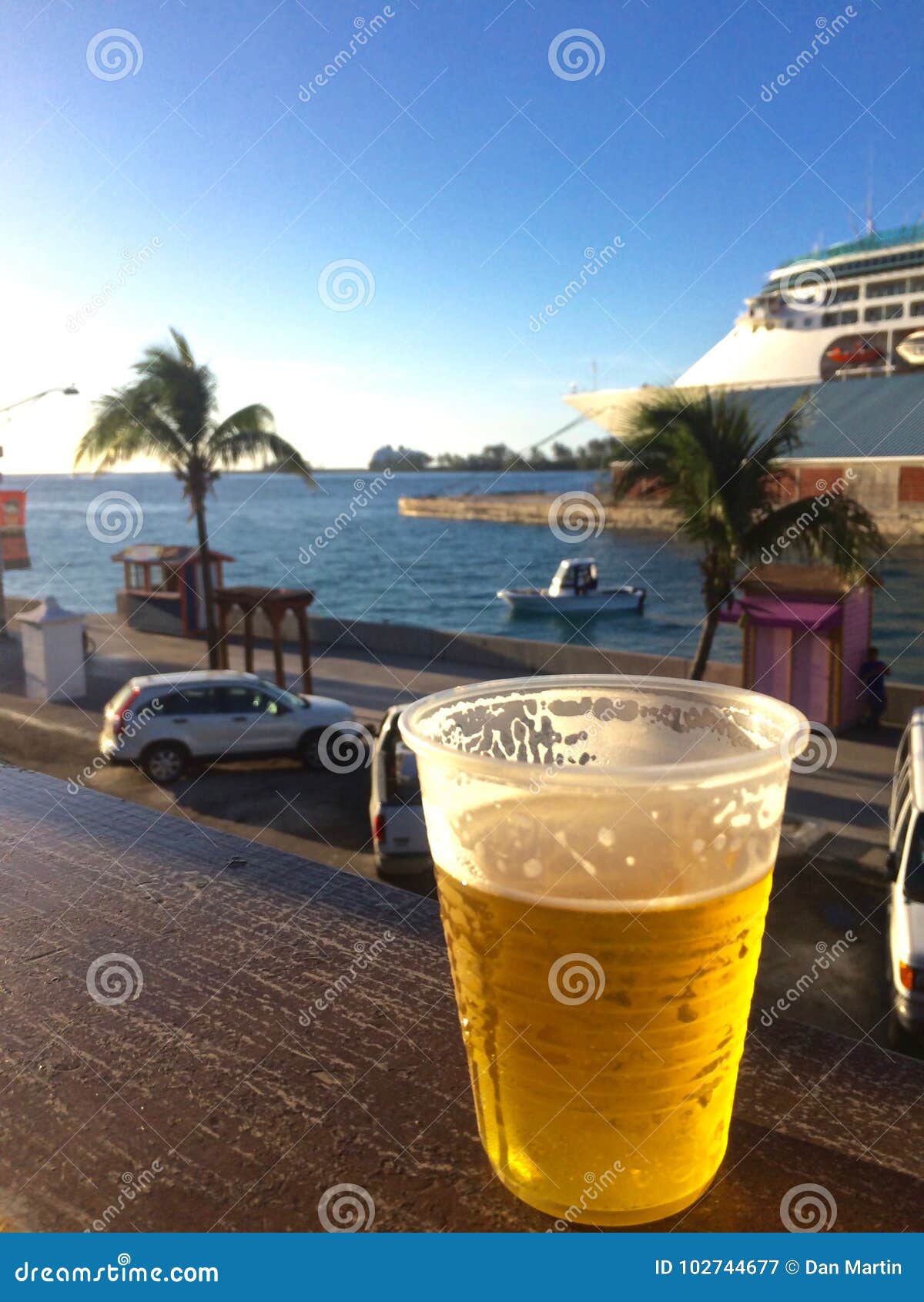 Beer on the docks stock image. Image of nassau, bahamas - 102744677