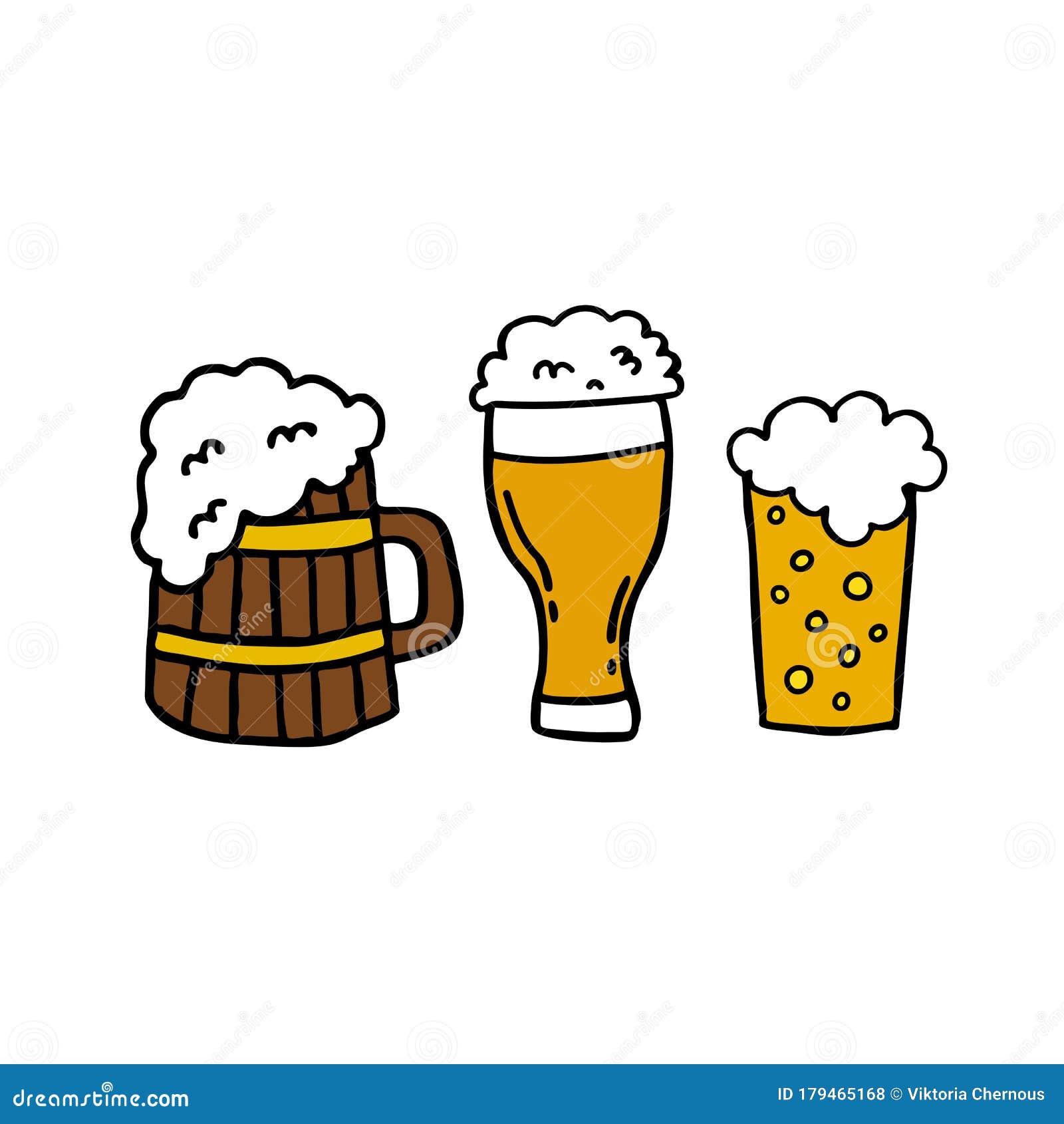 Beer doodle icon stock illustration. Illustration of banner - 179465168