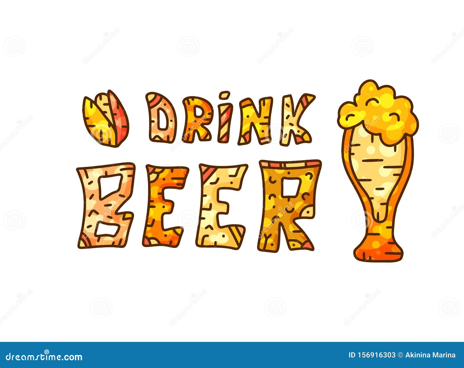 Beer doodle illustration stock vector. Illustration of alcohol - 156916303