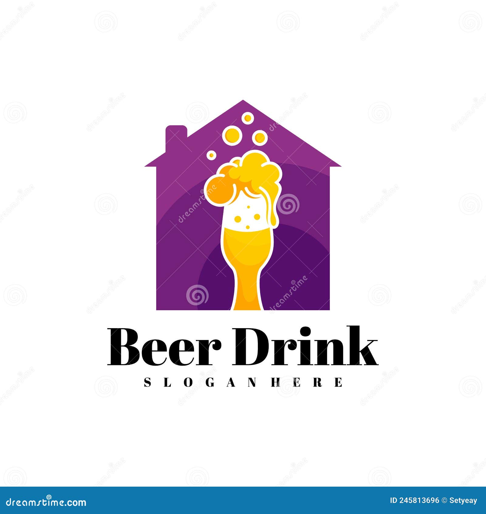 Beer Drink with House Logo Design Vector, Creative Beer Drink Logo ...