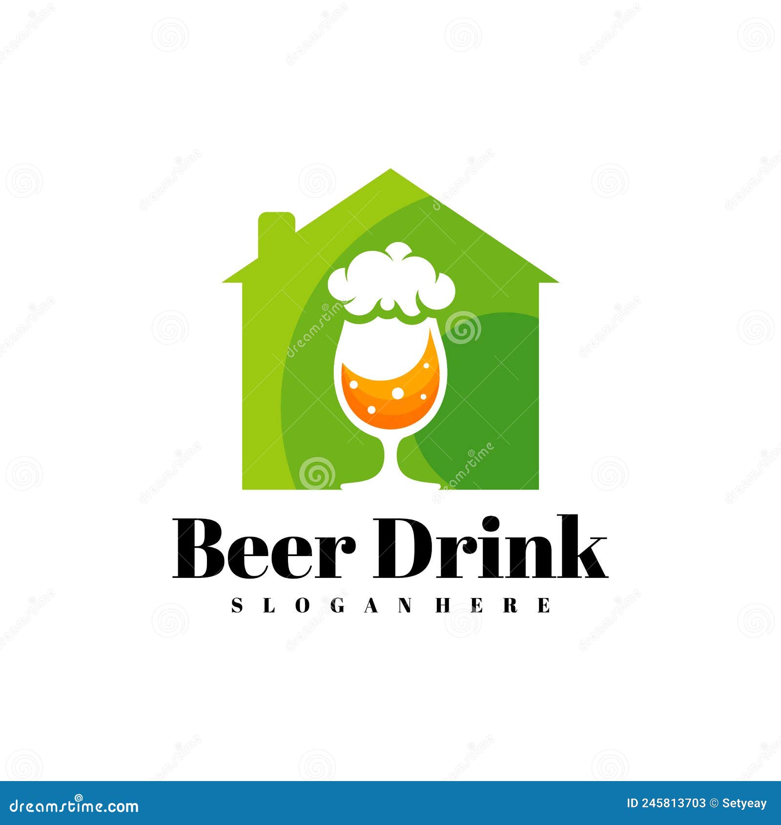 Beer Drink with House Logo Design Vector, Creative Beer Drink Logo ...