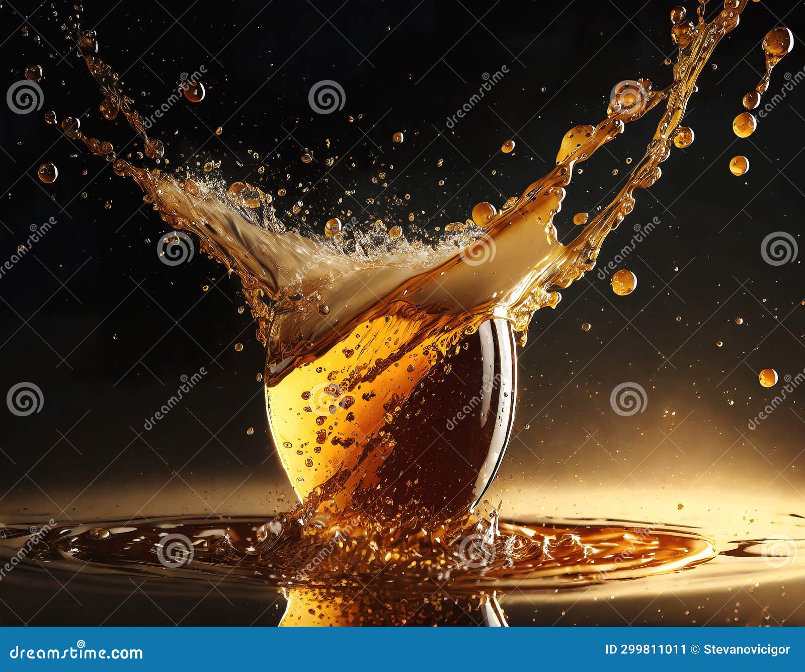 Beer Drink Spill and Splash Effect, Generative Ai Stock Illustration ...