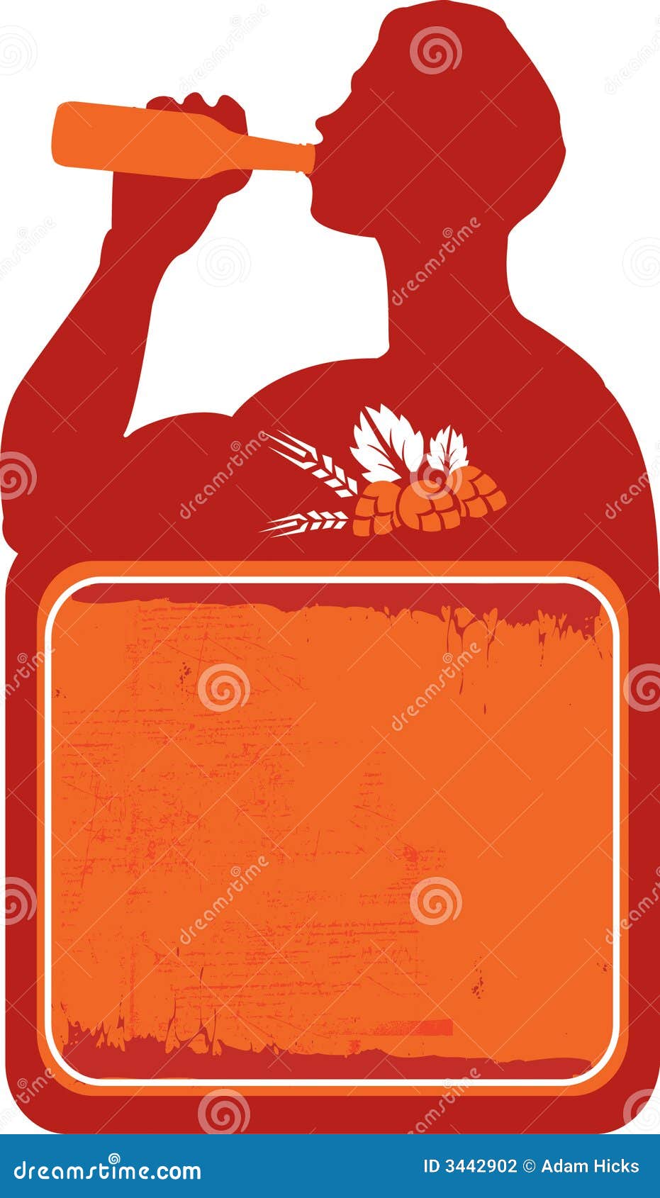 Beer Drinking Logo Red stock vector. Illustration of bottle - 3442902