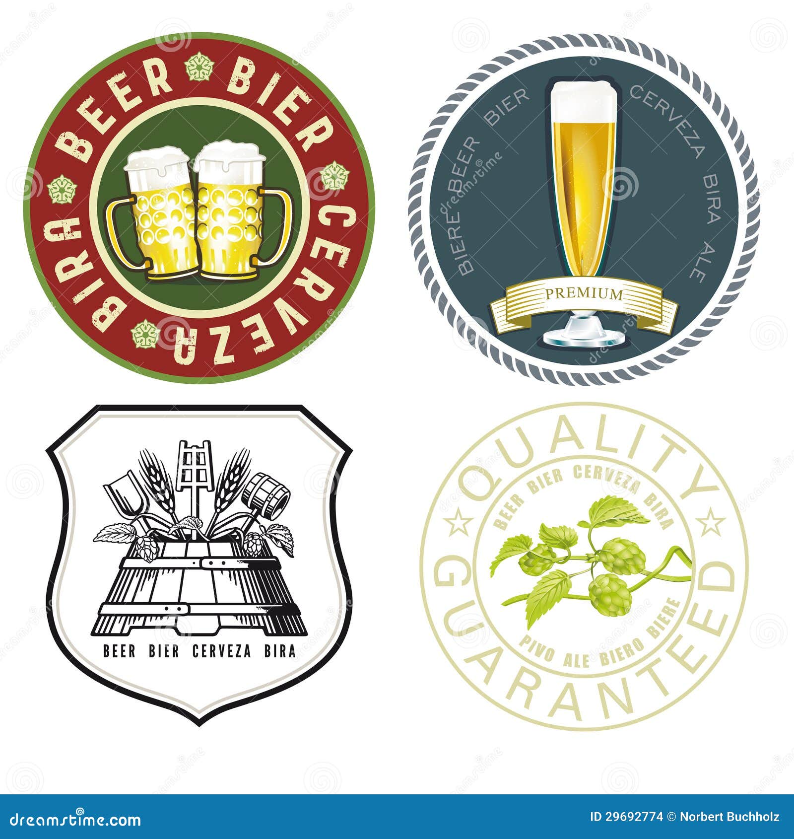 Beer emblems stock vector. Illustration of full, barrel - 29692774