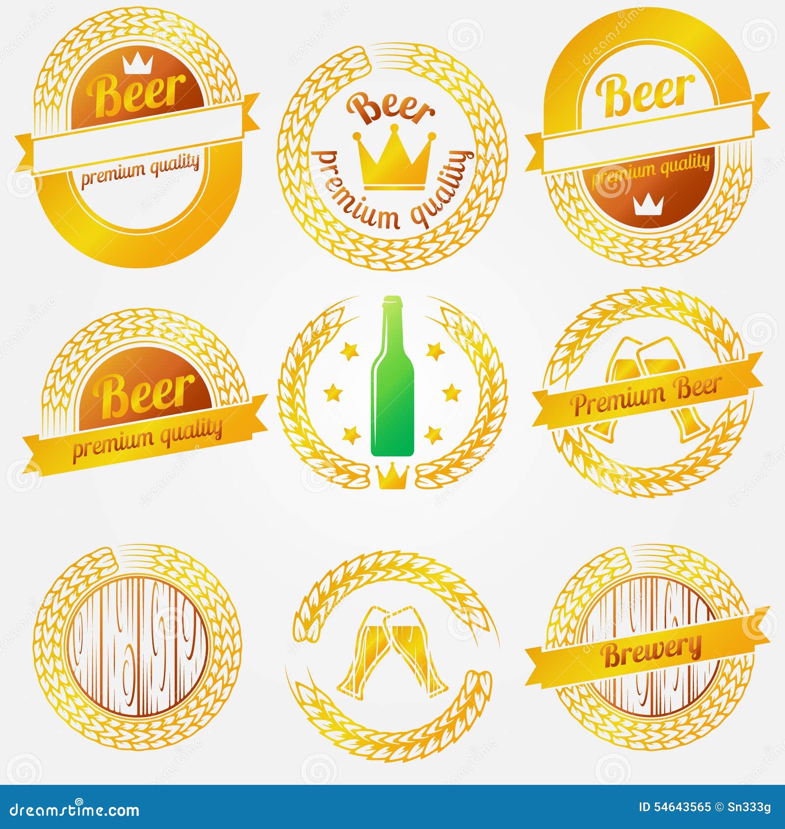 Beer emblems and labels stock vector. Illustration of craft - 54643565