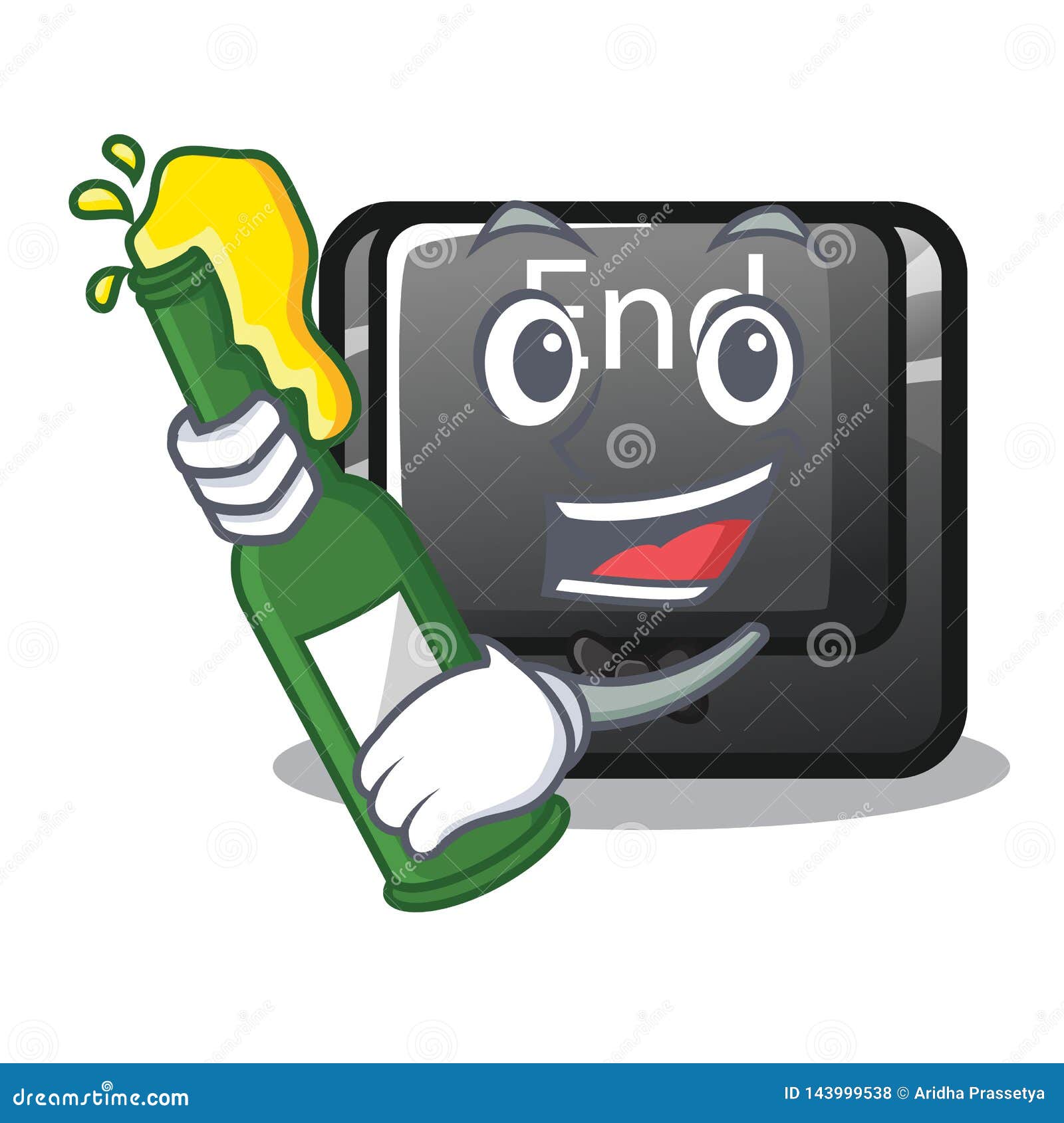 With Beer End Button Located on Cartoon Keyboard Stock Vector ...