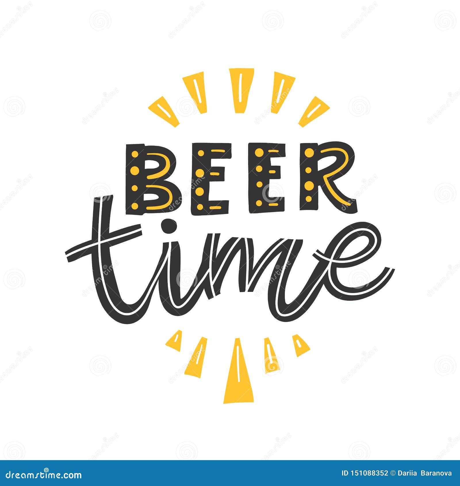 Beer Fest Illustration Beer Time Isolated on White Stock Vector ...