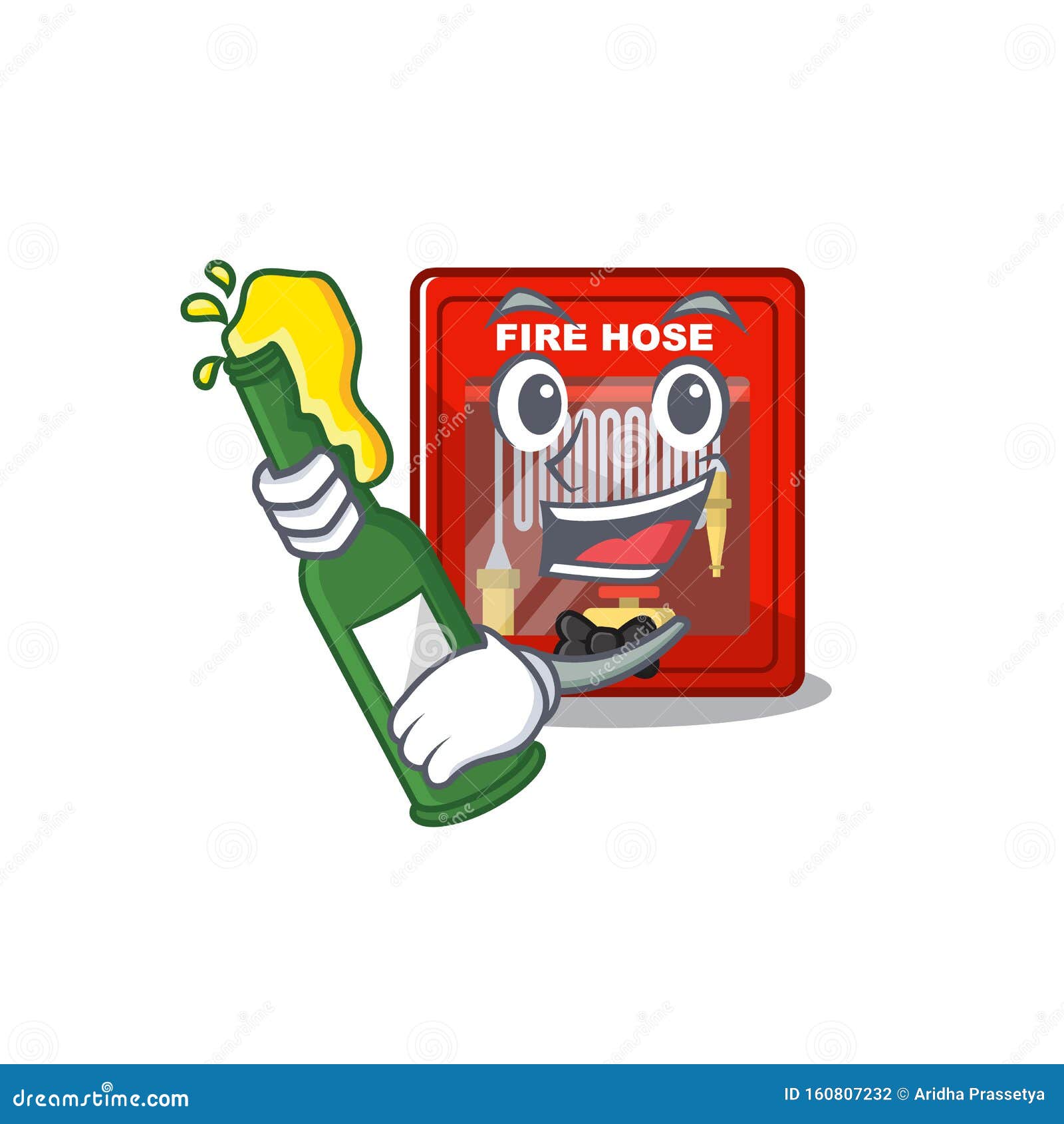 With Beer Fire Hose Cabinet on the Cartoon Stock Vector - Illustration ...