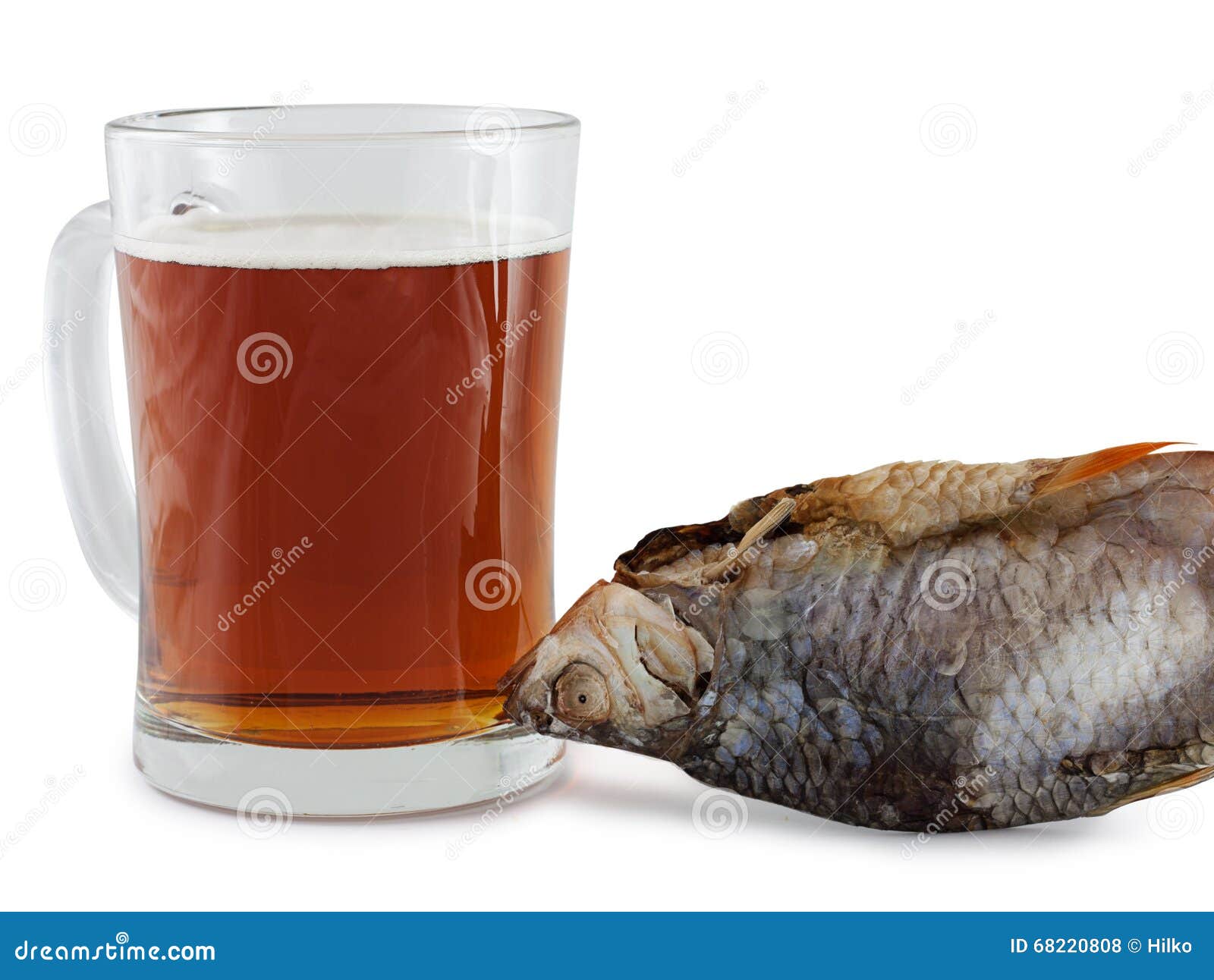 Beer and fish stock photo. Image of alcohol, drink, eating - 68220808