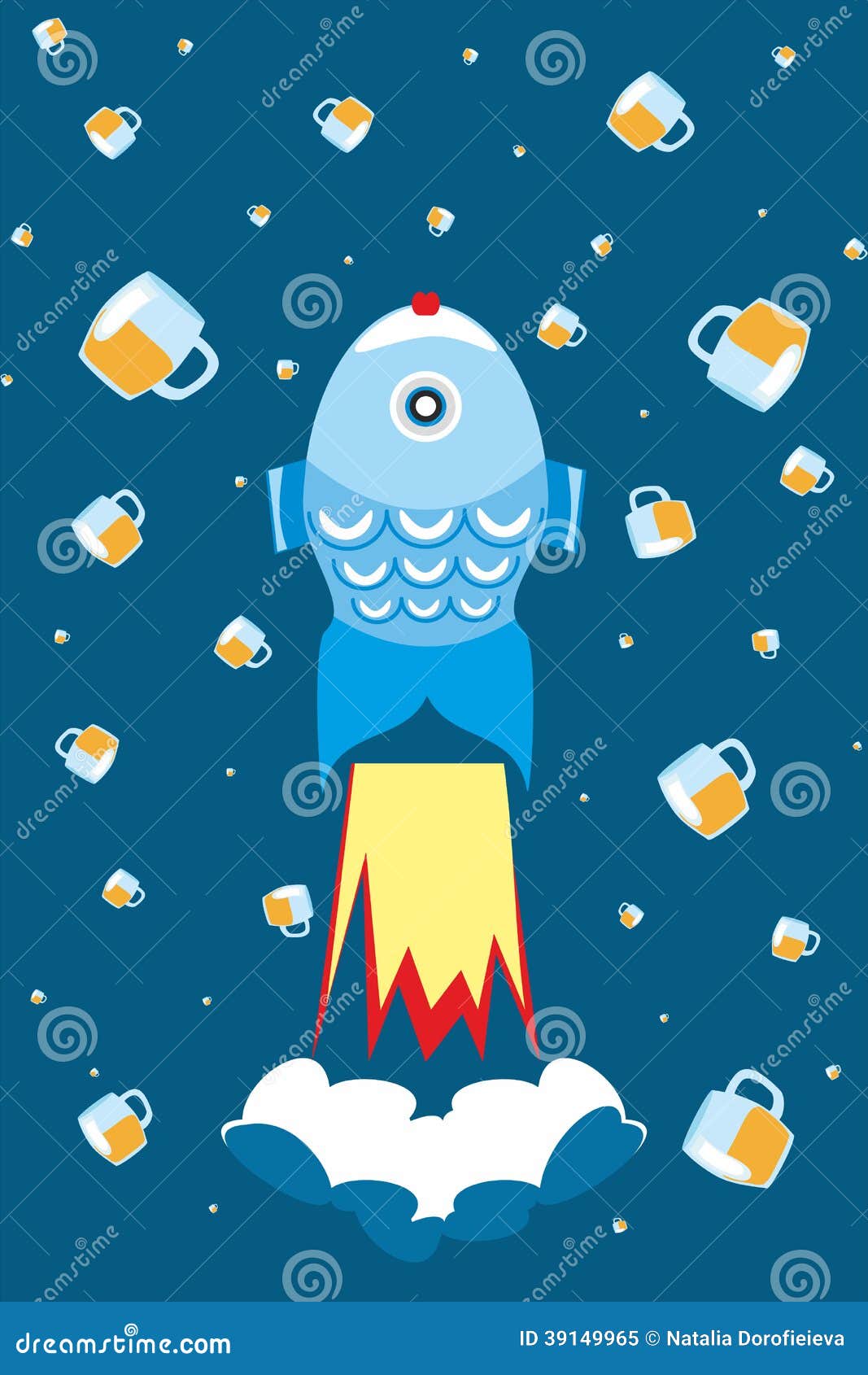 Beer stock vector. Illustration of space, glass, rocket - 39149965