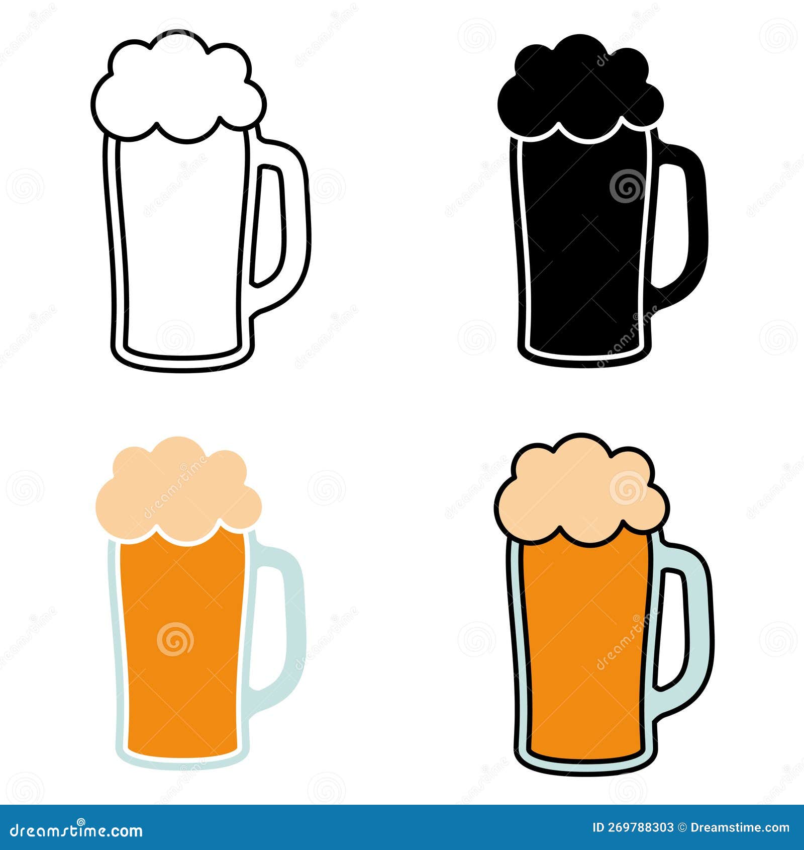 Beer in Flat Style Isolated Stock Vector - Illustration of wheat ...