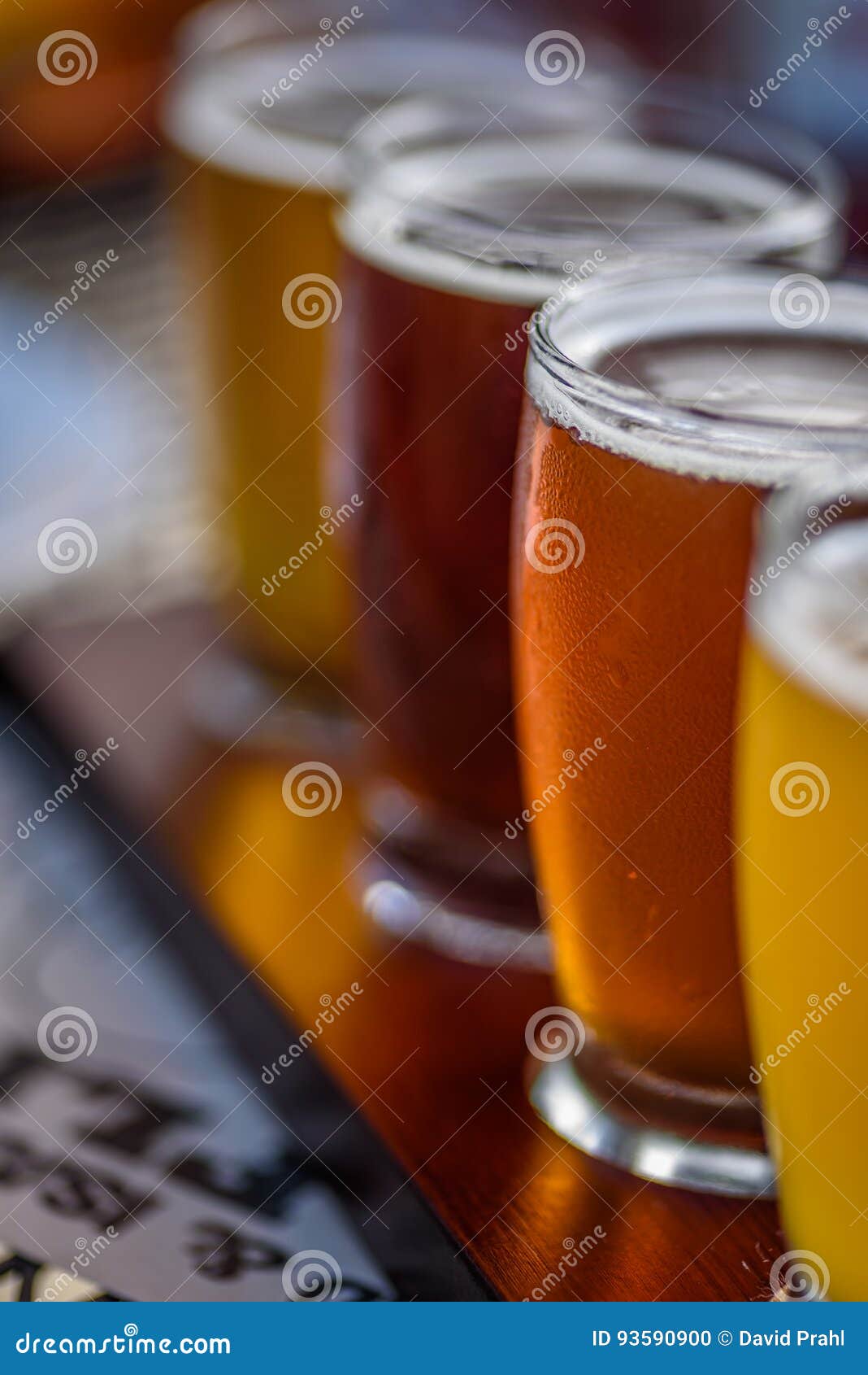 Beer flight stock photo. Image of outside, selective - 93590900