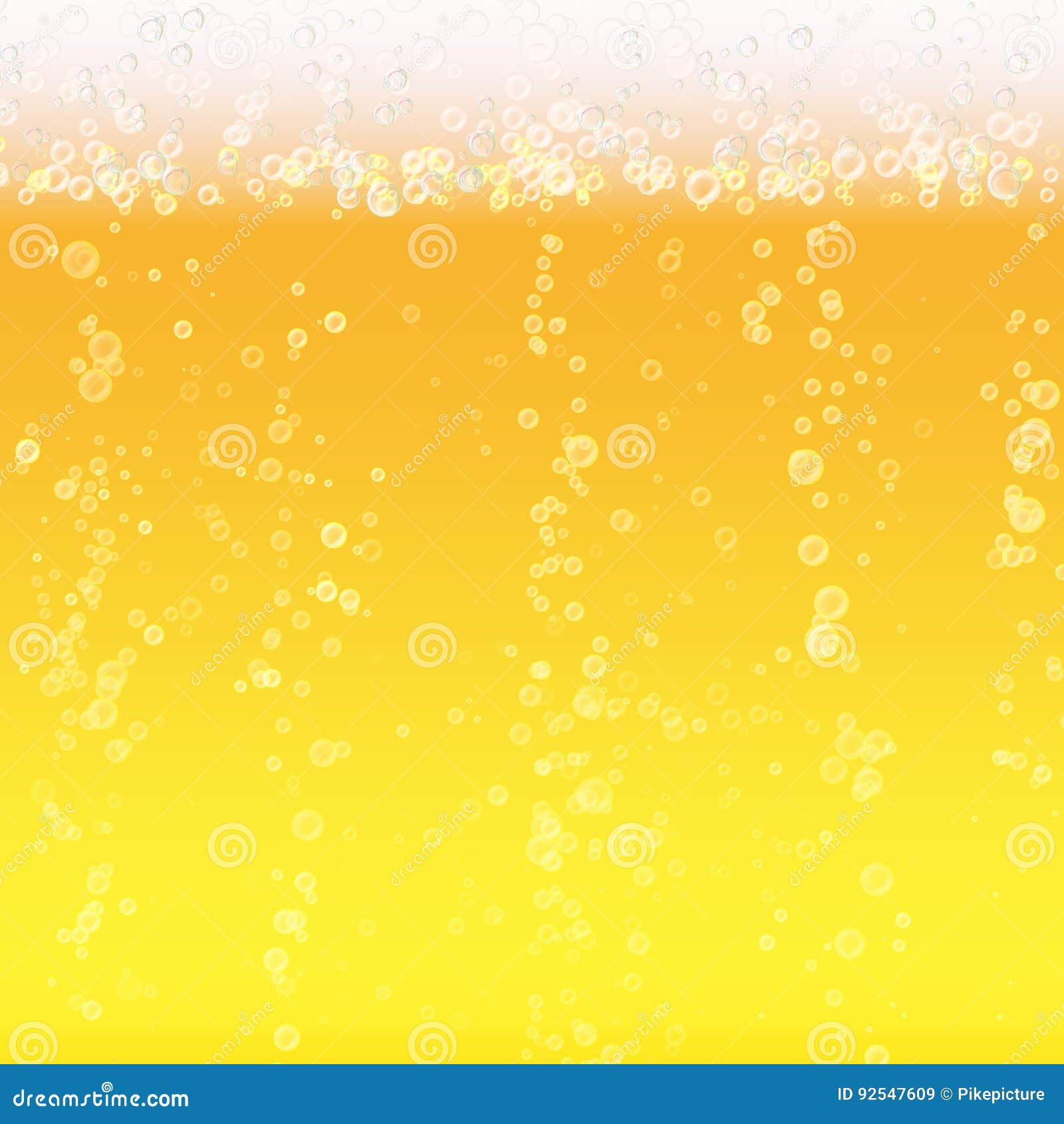 Beer Foam Background. Light Bright, Bubble and Liquid. Vector ...