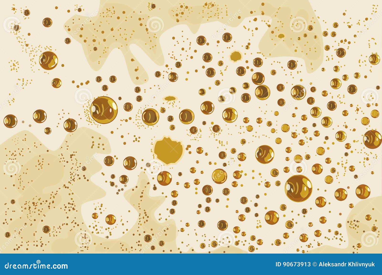 Beer with foam and bubbles stock illustration. Illustration of drop ...