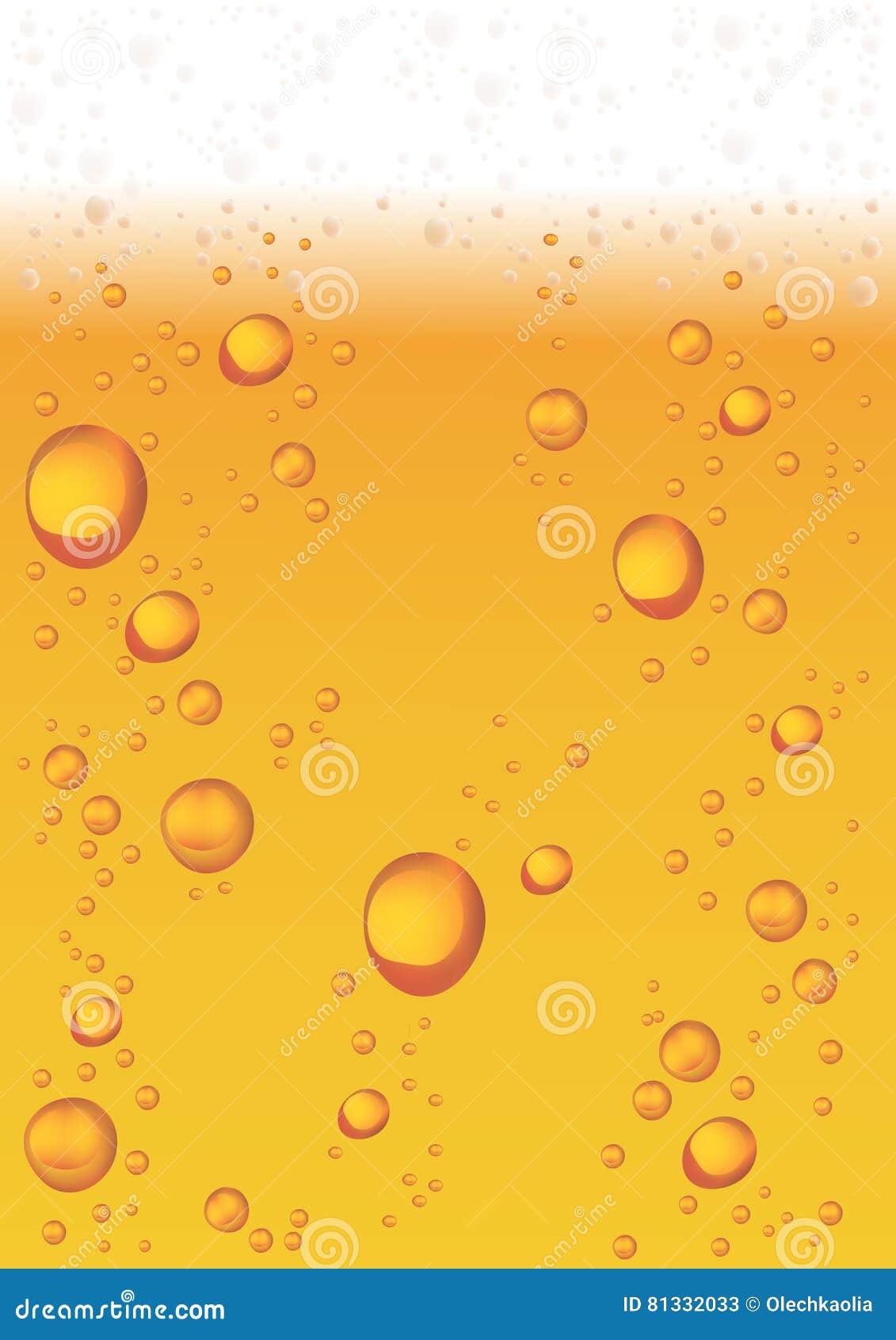 Beer with Foam and Bubbles. Vector Background Stock Vector ...