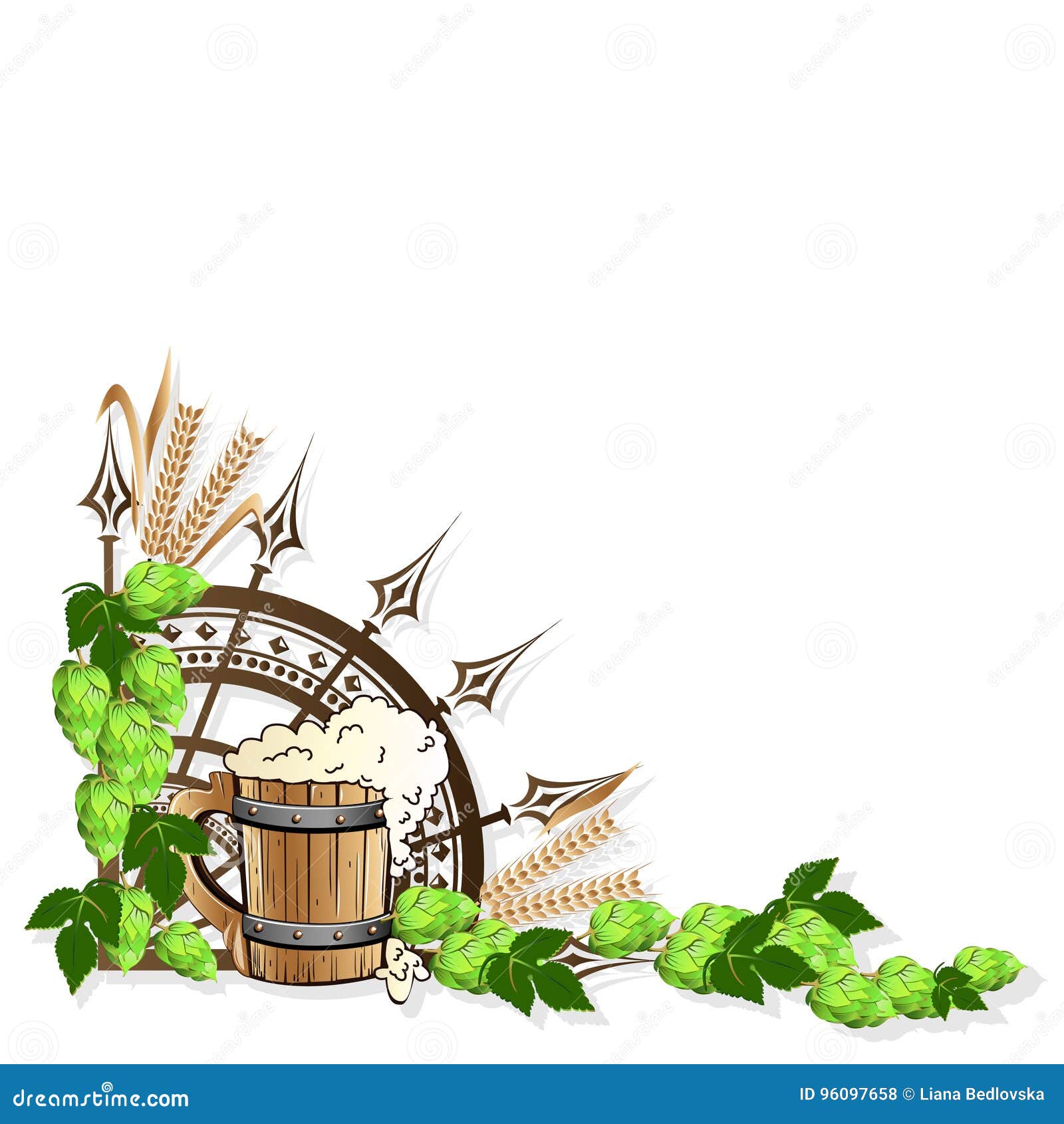 Beer Frame with Vintage Elements Stock Vector - Illustration of ribbon ...