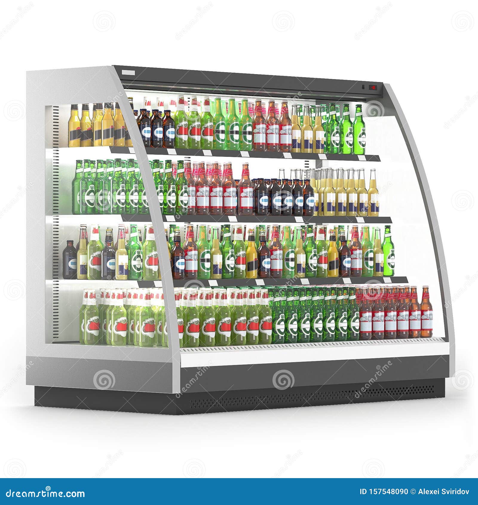 Beer fridge stock illustration. Illustration of label - 157548090