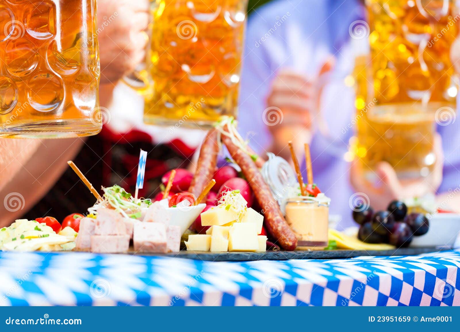Beer Garden Restaurant - Beer and Snacks Stock Image - Image of ...