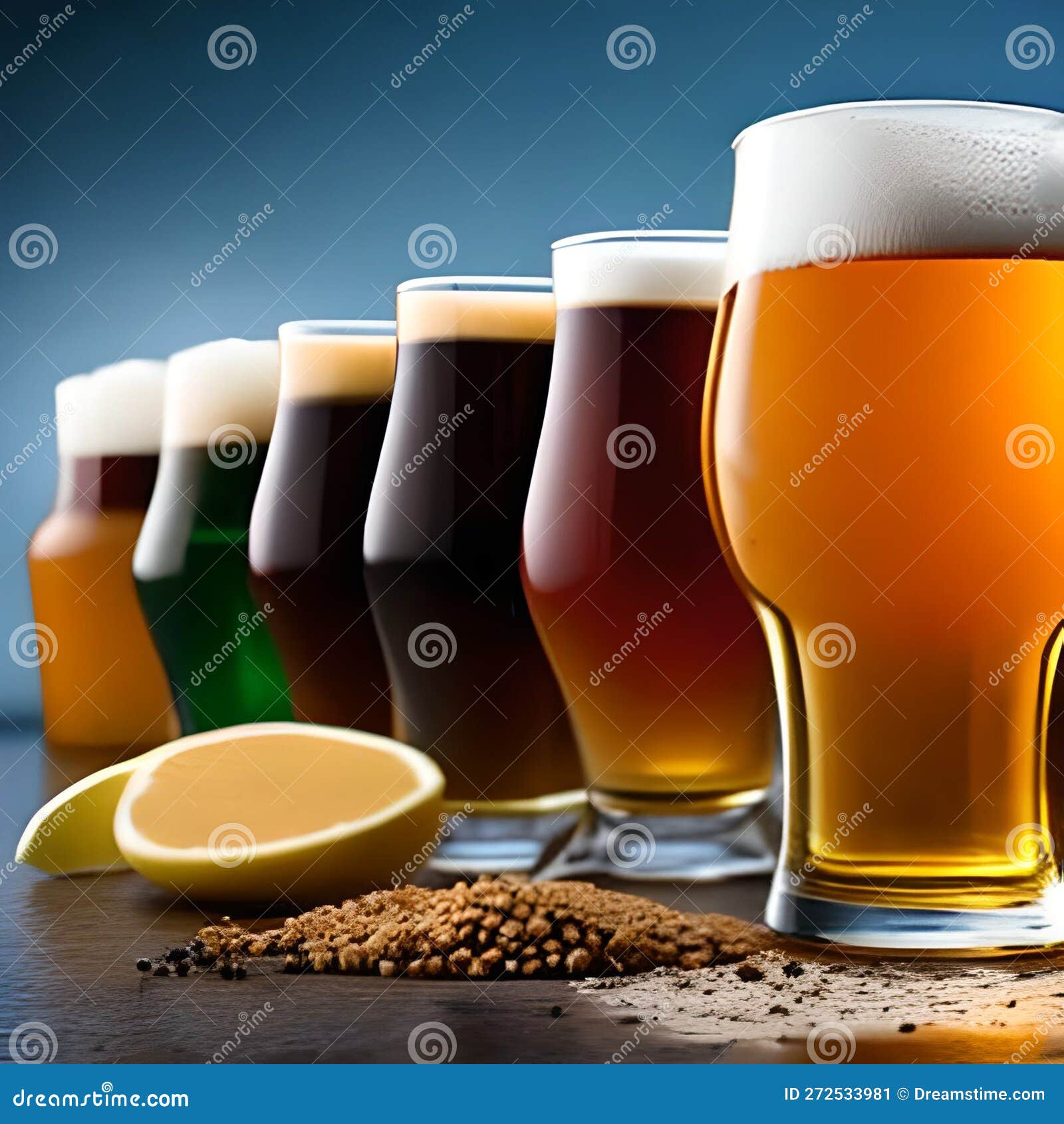 Beer in glass stock illustration. Illustration of breakfast - 272533981