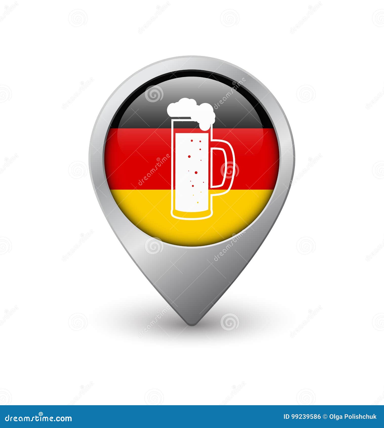 Beer Map Pointer Icon. Location Pointer Symbol. Flat Design . Vector ...