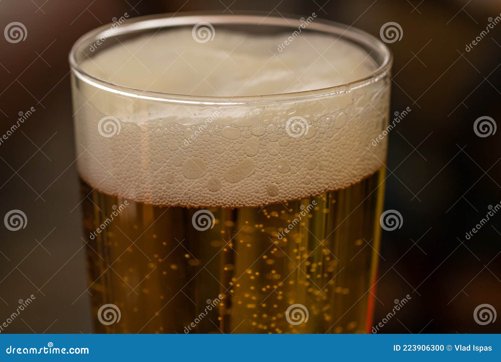 Beer Glass in Bar on the Table Stock Photo - Image of foamy, liquid ...