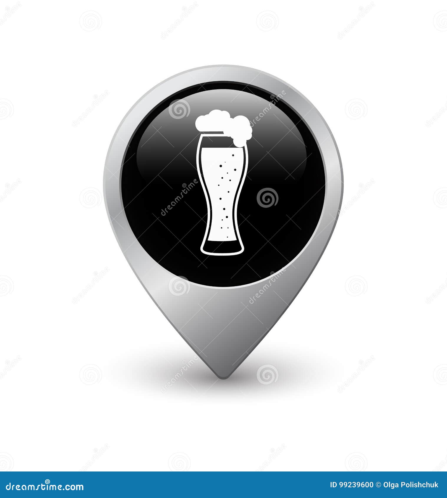 Beer Map Pointer Icon. Location Pointer Symbol. Flat Design . Vector ...