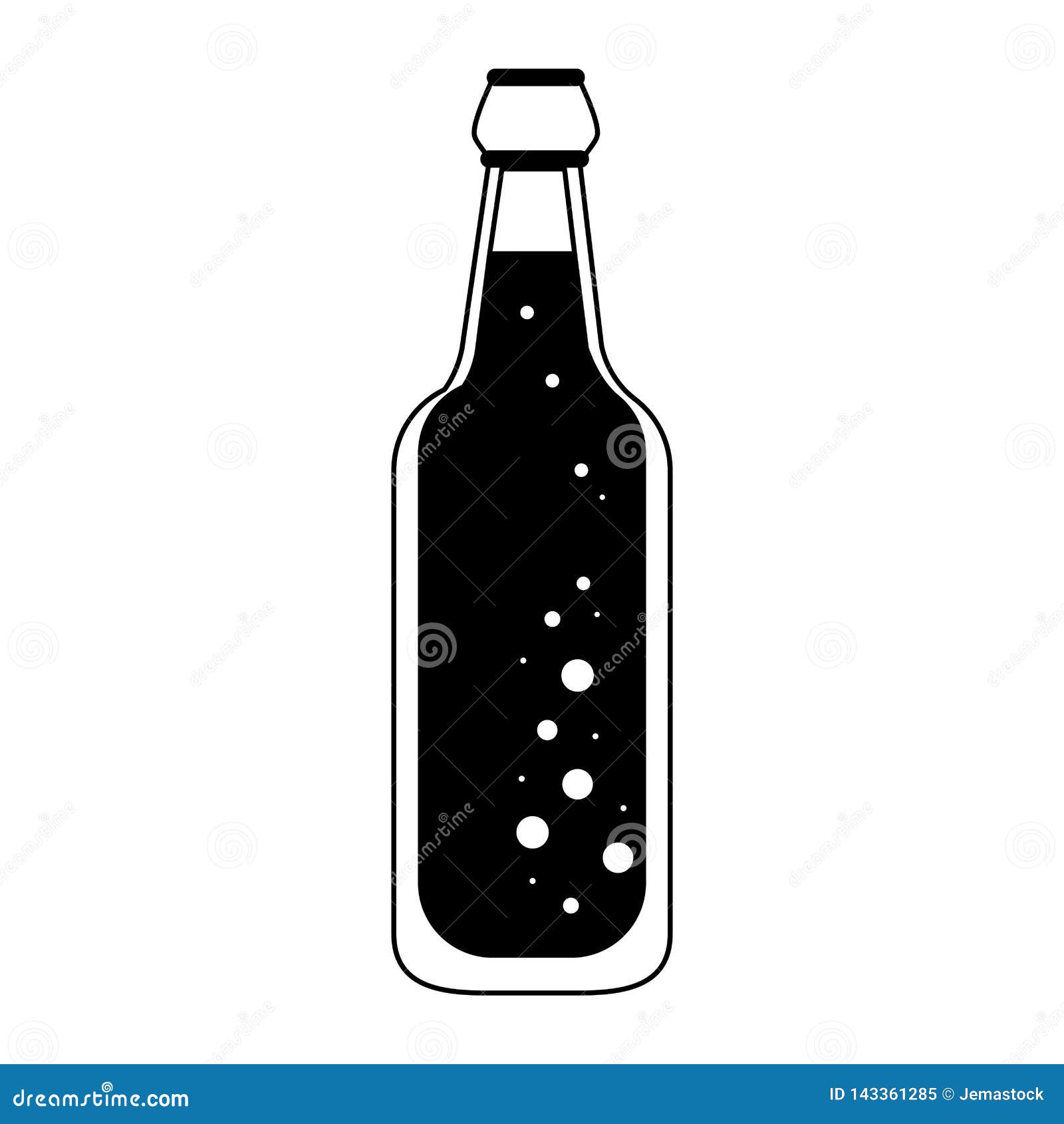 Beer Glass Bottle in Black and White Stock Vector - Illustration of ...