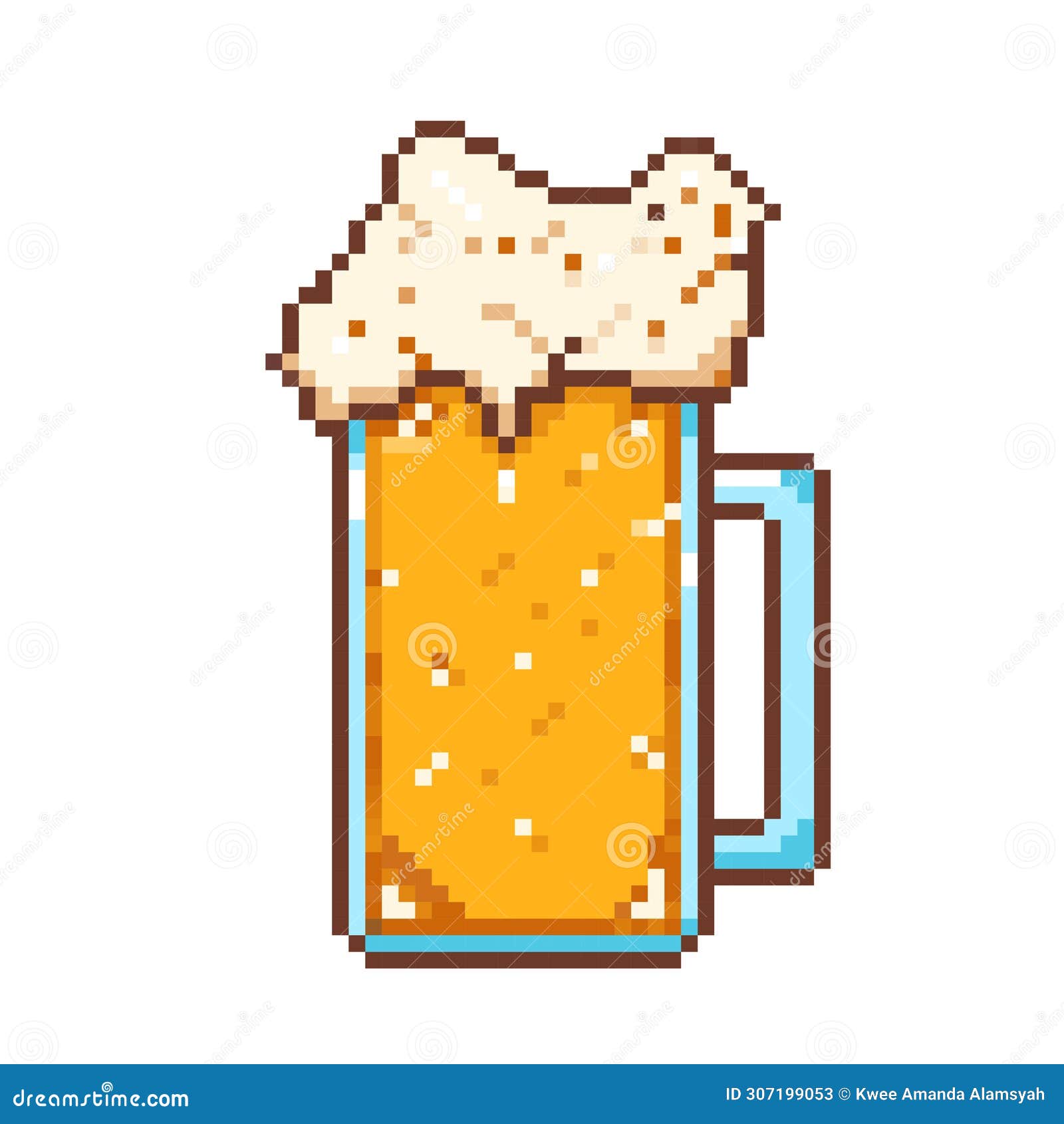 Foamy Beer Glass Pixel Art Vector Drawing Stock Vector - Illustration ...