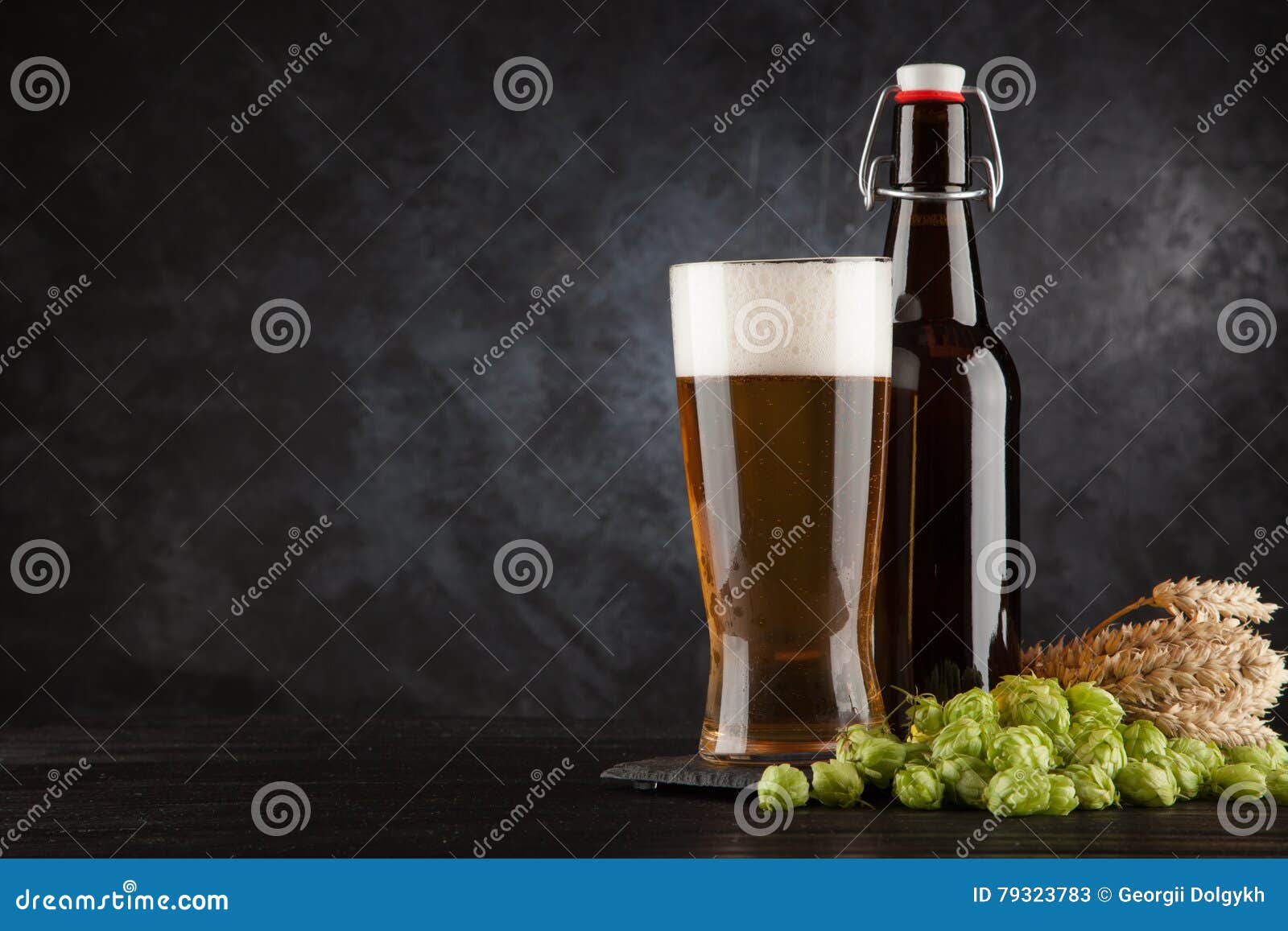 Beer Glass on Dark Background Stock Image - Image of fresh, studio ...